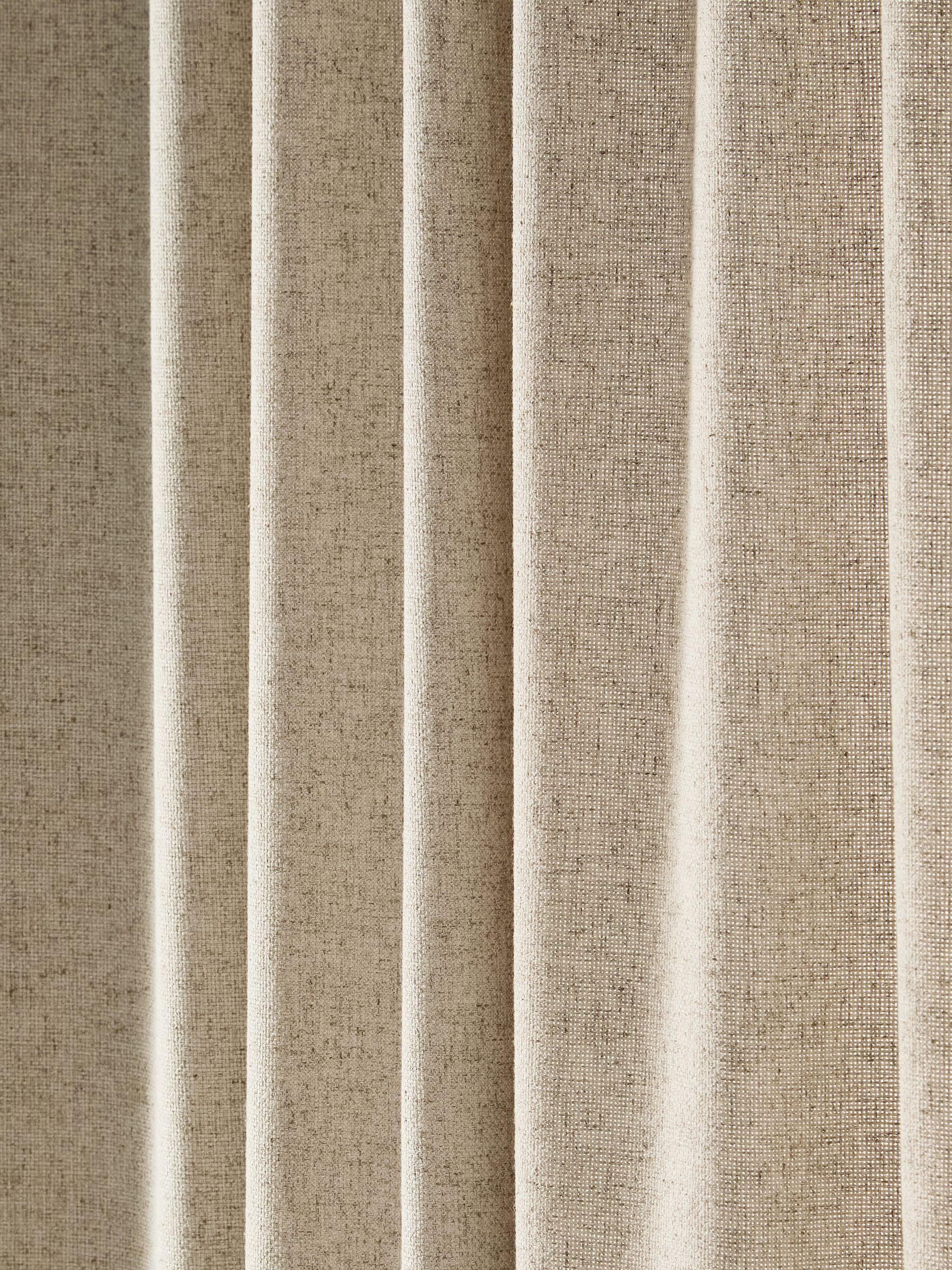 Buy Natural Soft Weave Linen Blend Wave Header Lined Curtains from the ...