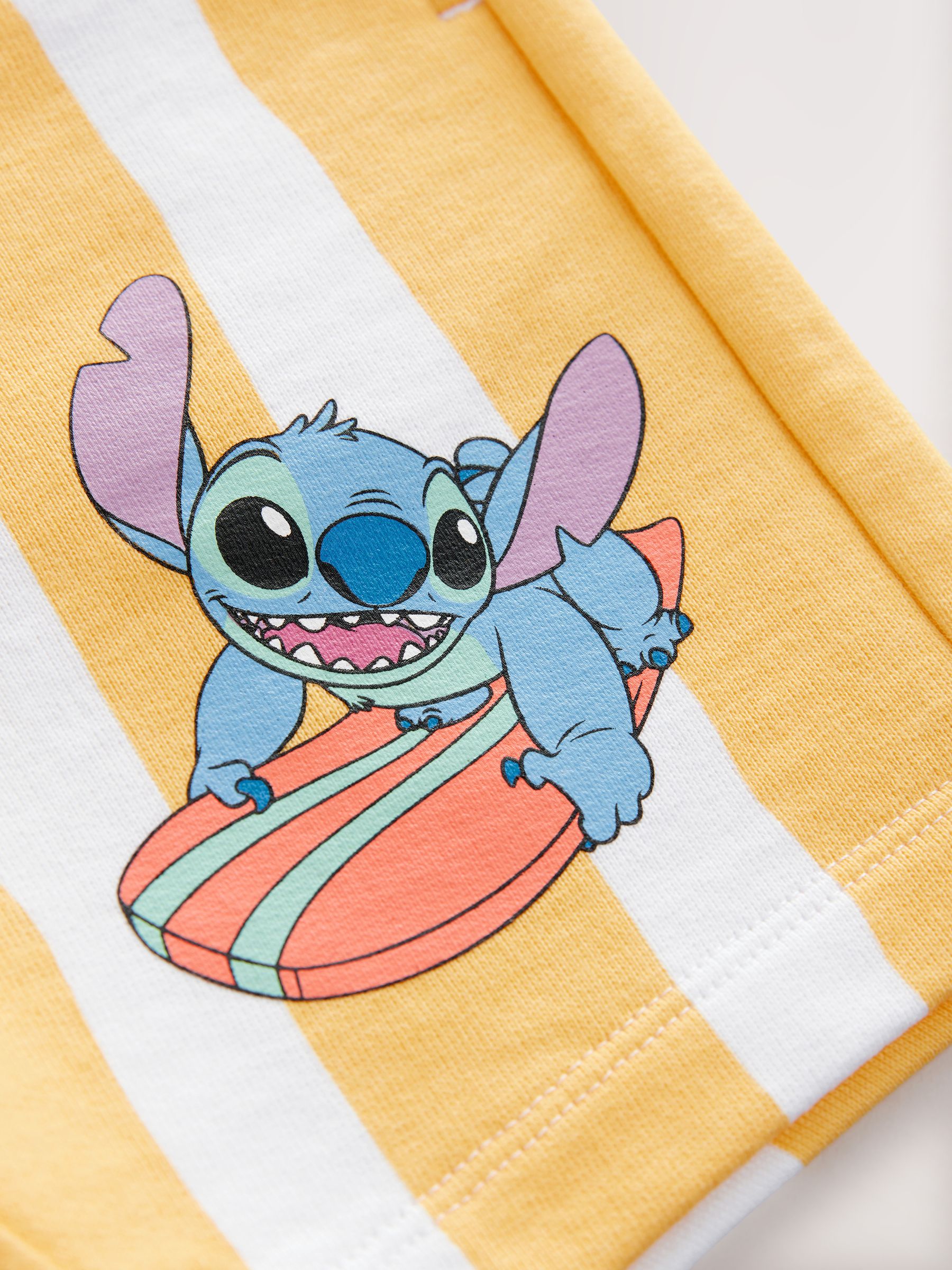 Buy Yellow/White Lilo and Stitch Short Sleeve 100% Cotton T-Shirt and ...