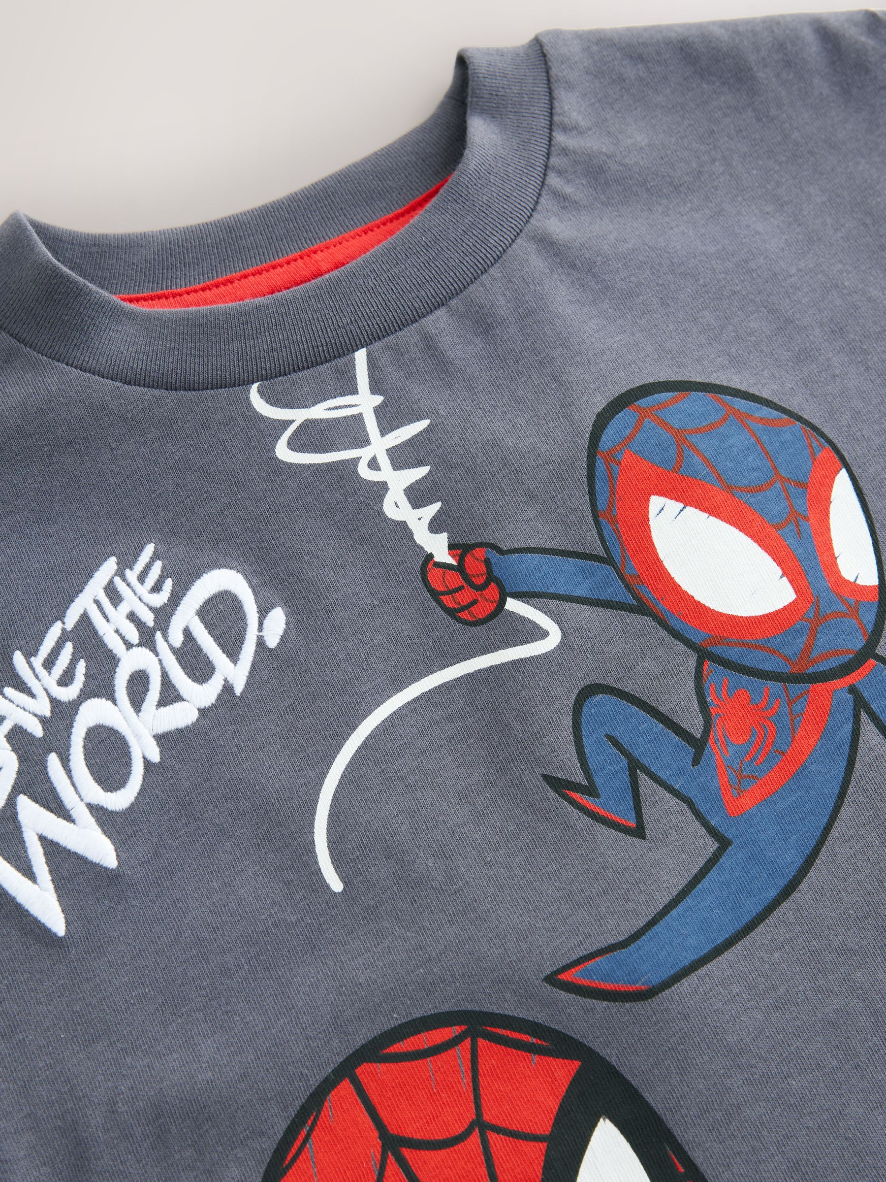 Buy Charcoal Grey Spider-Man Short Sleeve 100% Cotton T-Shirt (3mths ...