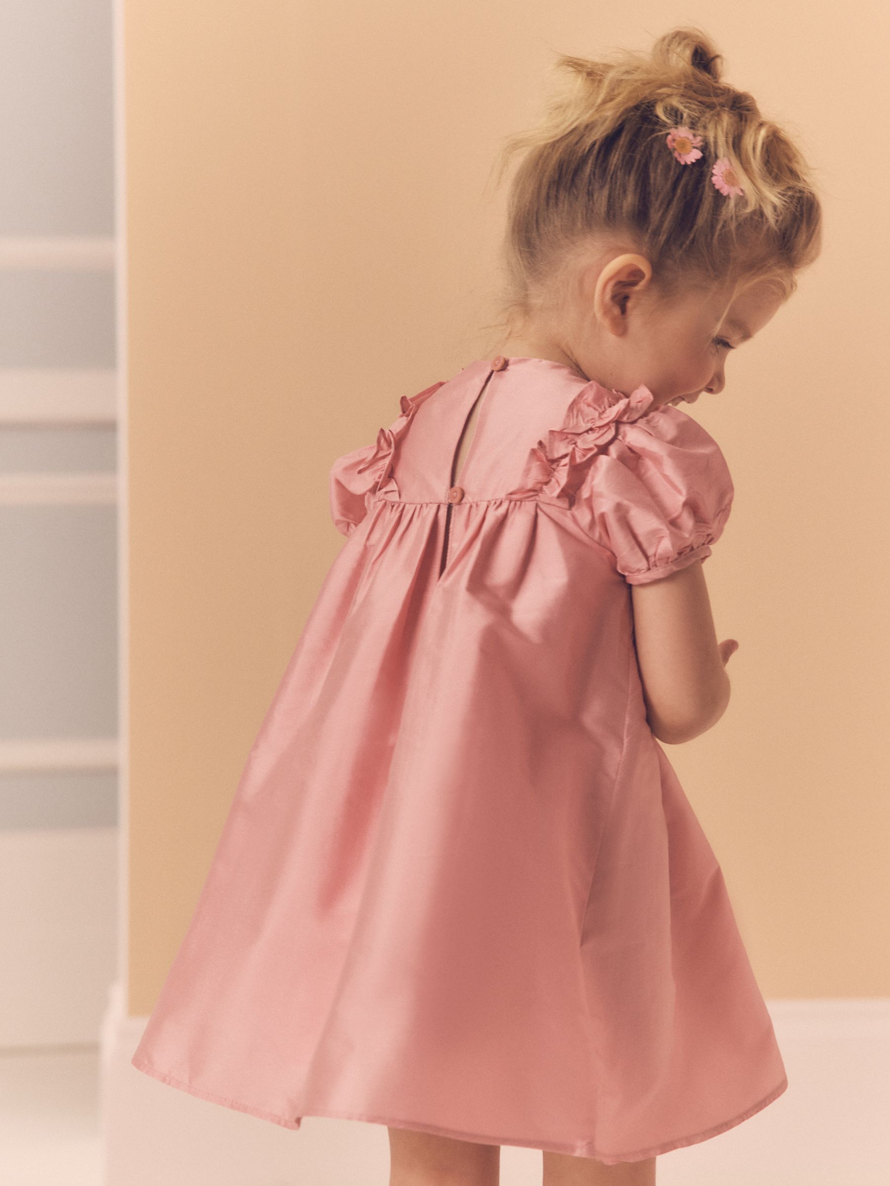 Buy Soft Pink Taffeta Ruffle Party Dress (3mths-8yrs) from Next Saudi ...