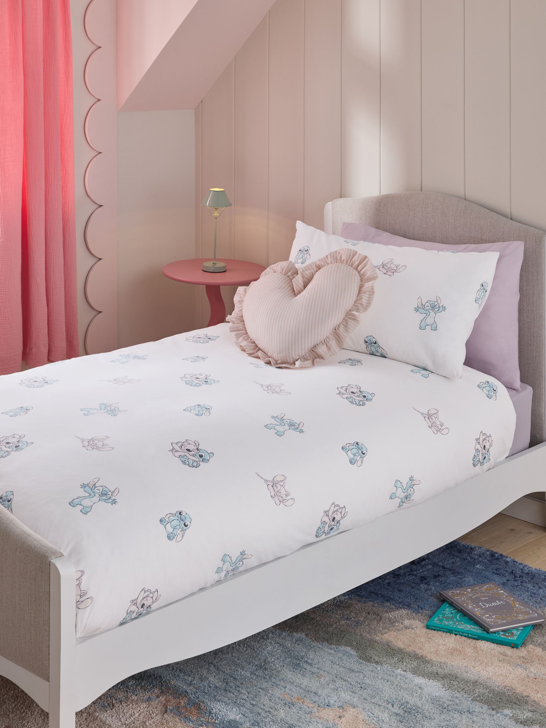 Buy White Disney Lilo and Stitch 100% Cotton Duvet Cover and Pillowcase ...
