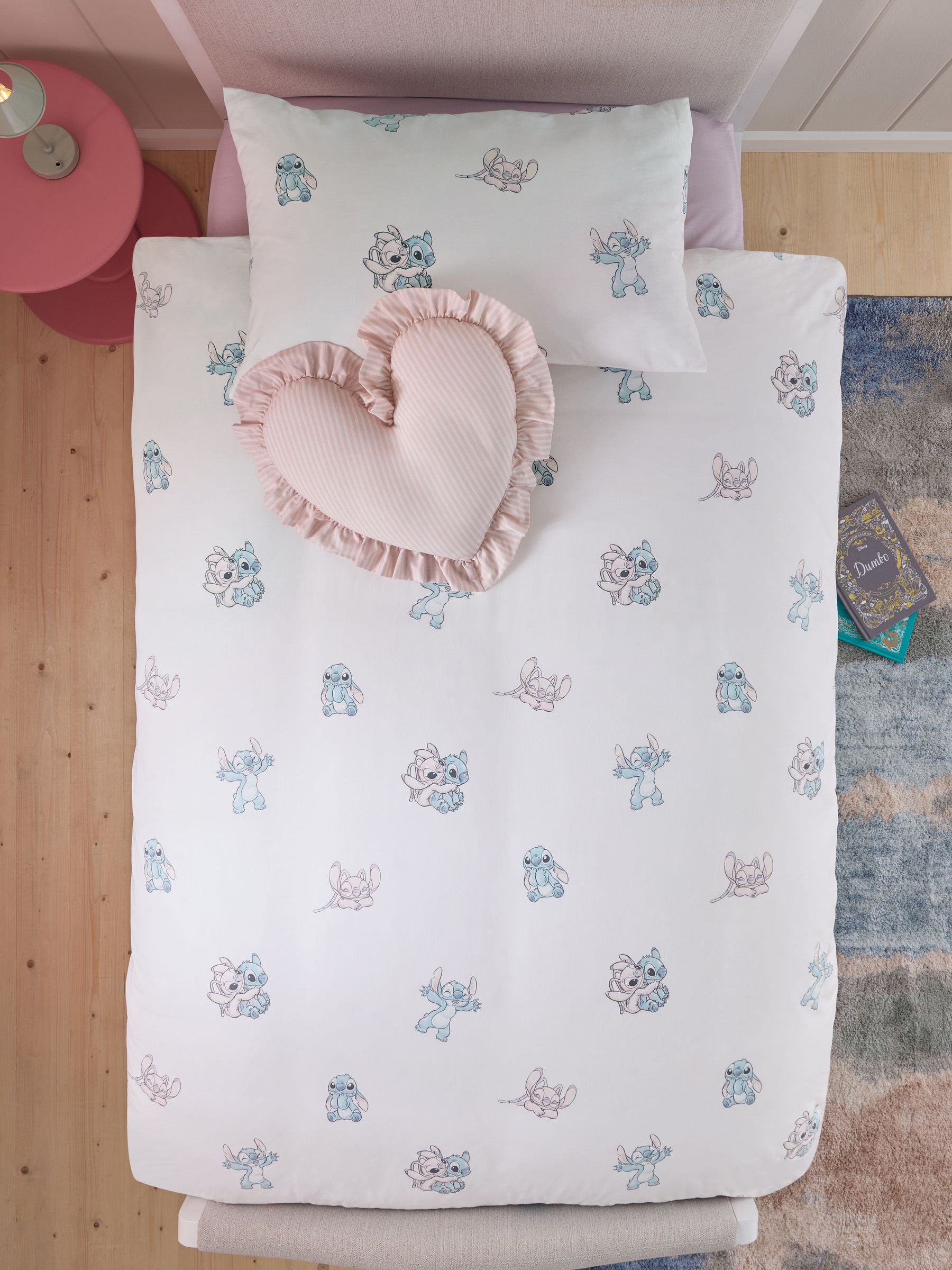 Buy White Disney Lilo and Stitch 100% Cotton Duvet Cover and Pillowcase ...