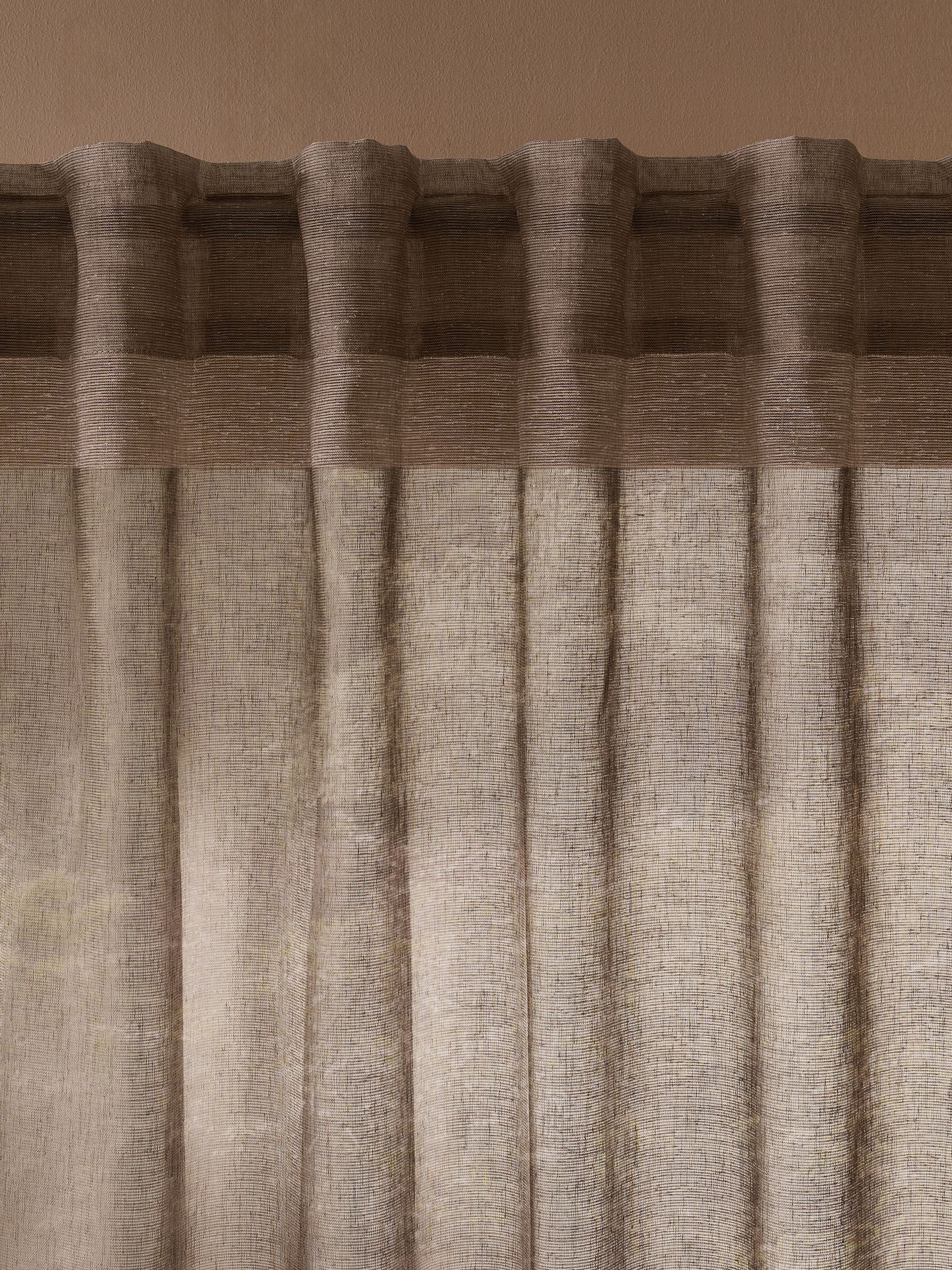 Buy Natural Linen Look Voile Hidden Tab Top Unlined Sheer Panel ...