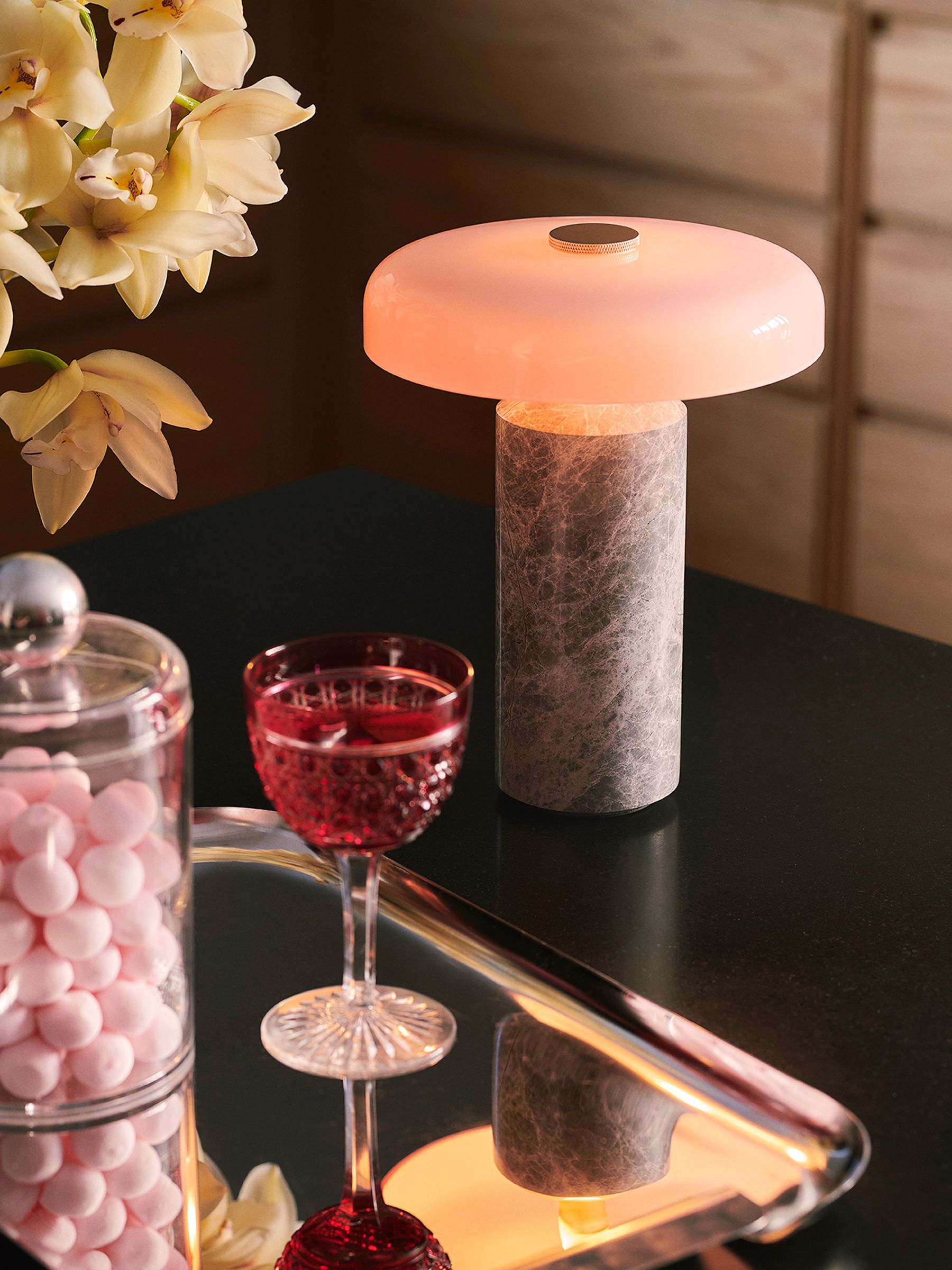 Buy Design by Us Silver and Rose Trip Portable Table Lamp from the Next ...