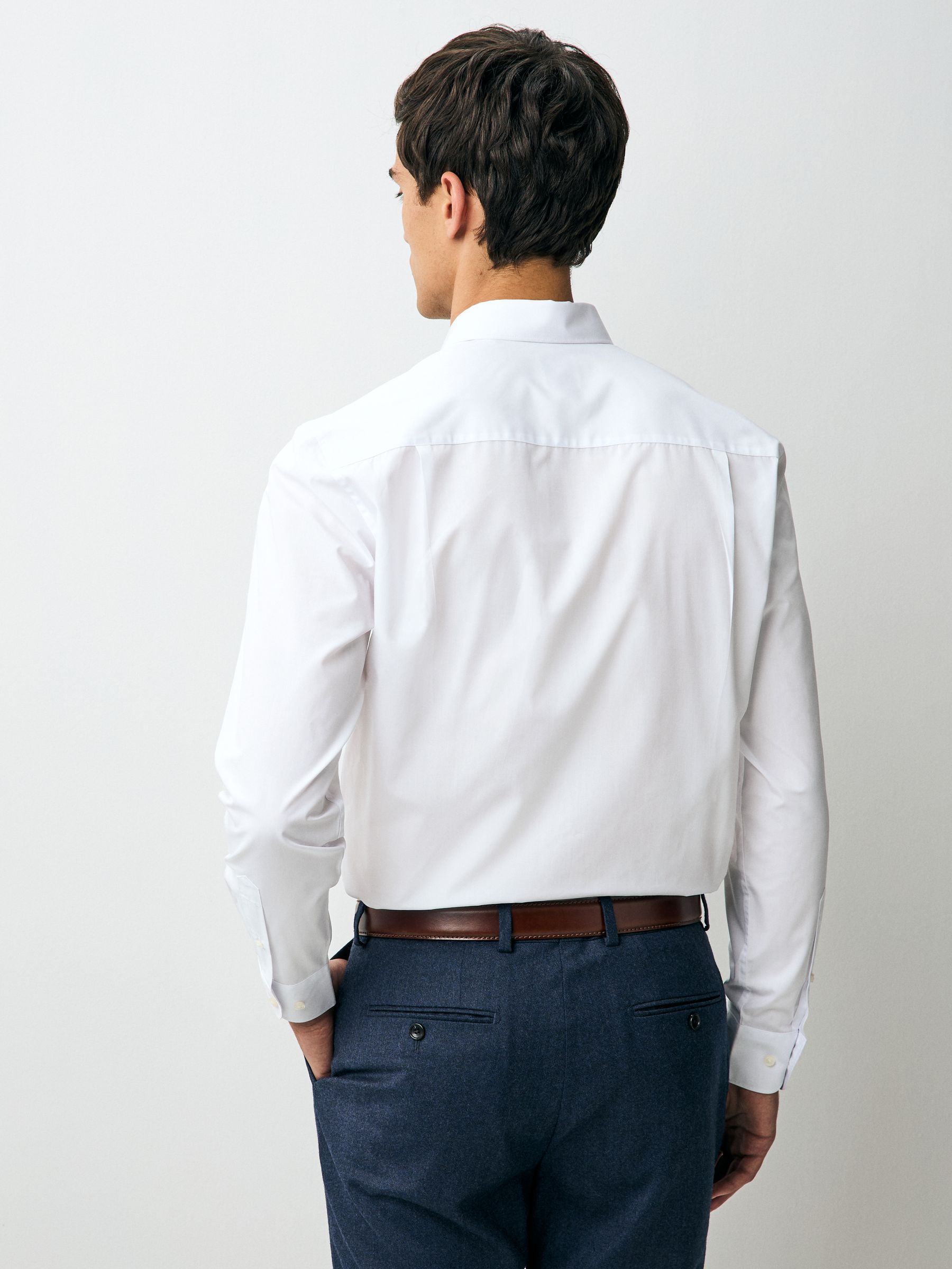 Buy White Regular Fit Single Cuff Easy Care Smart Shirts 3 Pack from ...