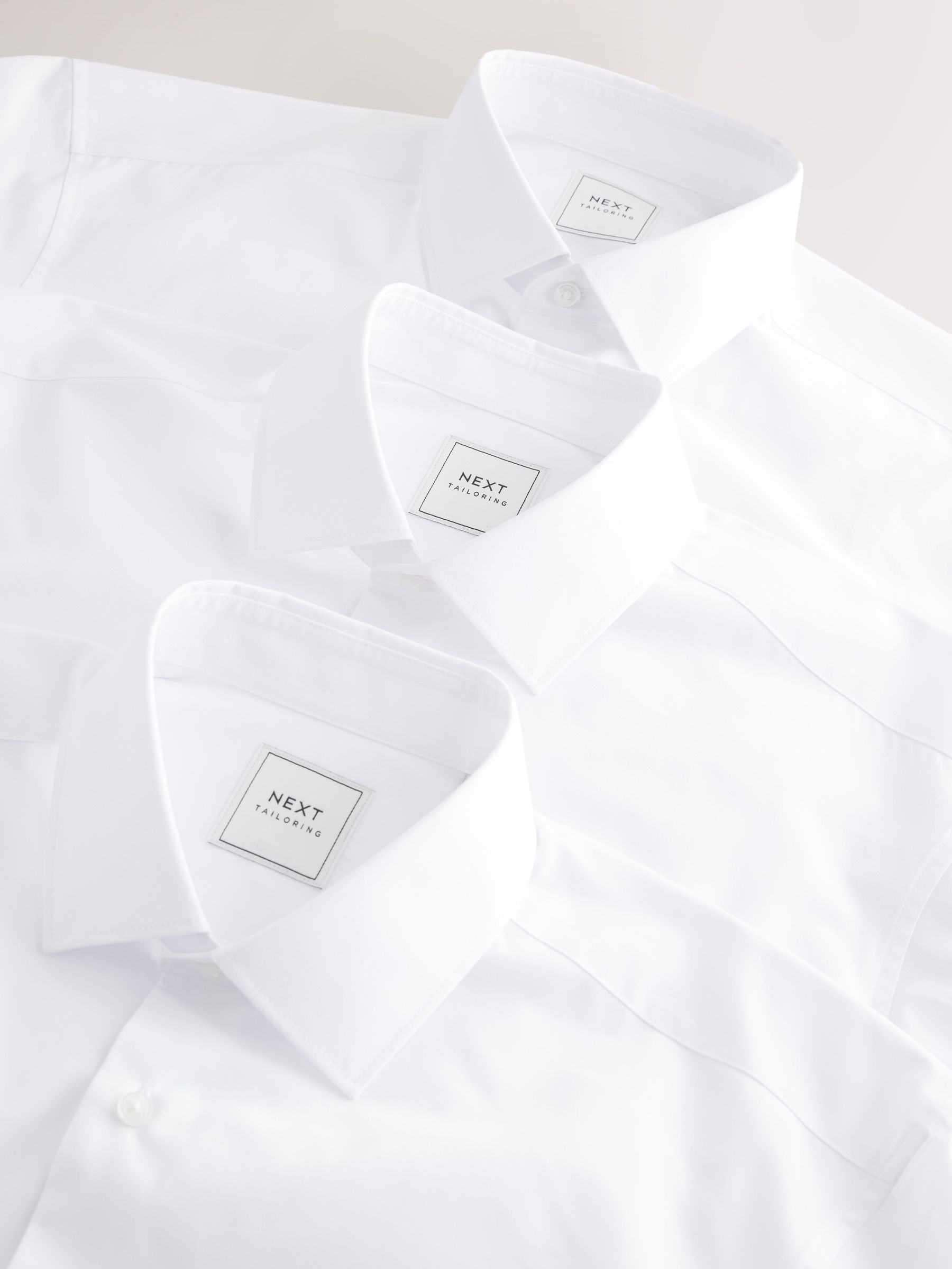 Buy White Regular Fit Single Cuff Easy Care Smart Shirts 3 Pack from ...