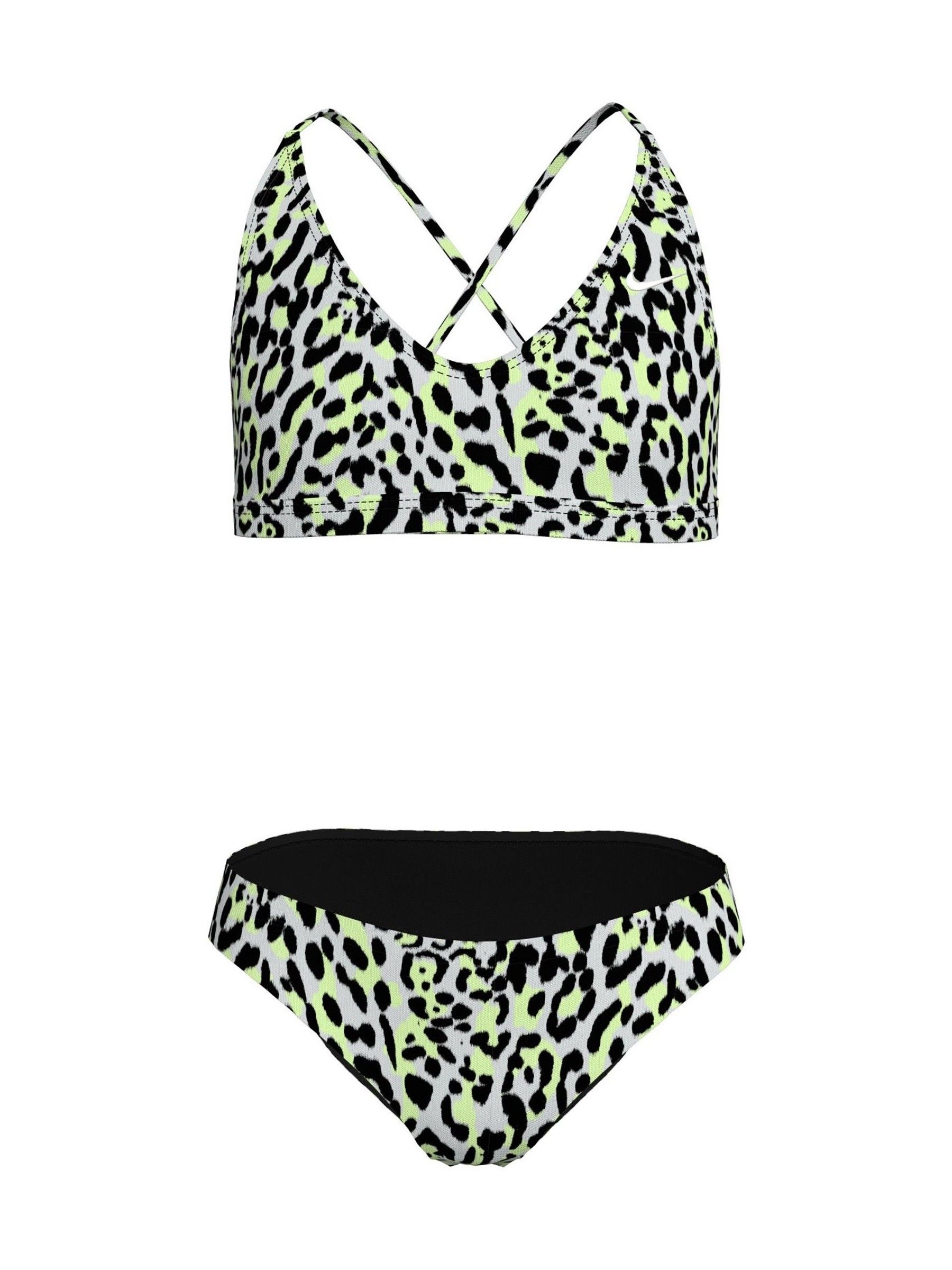 Buy Nike Black Animal Print Lace-Up Back Bikini Set from the Next UK ...
