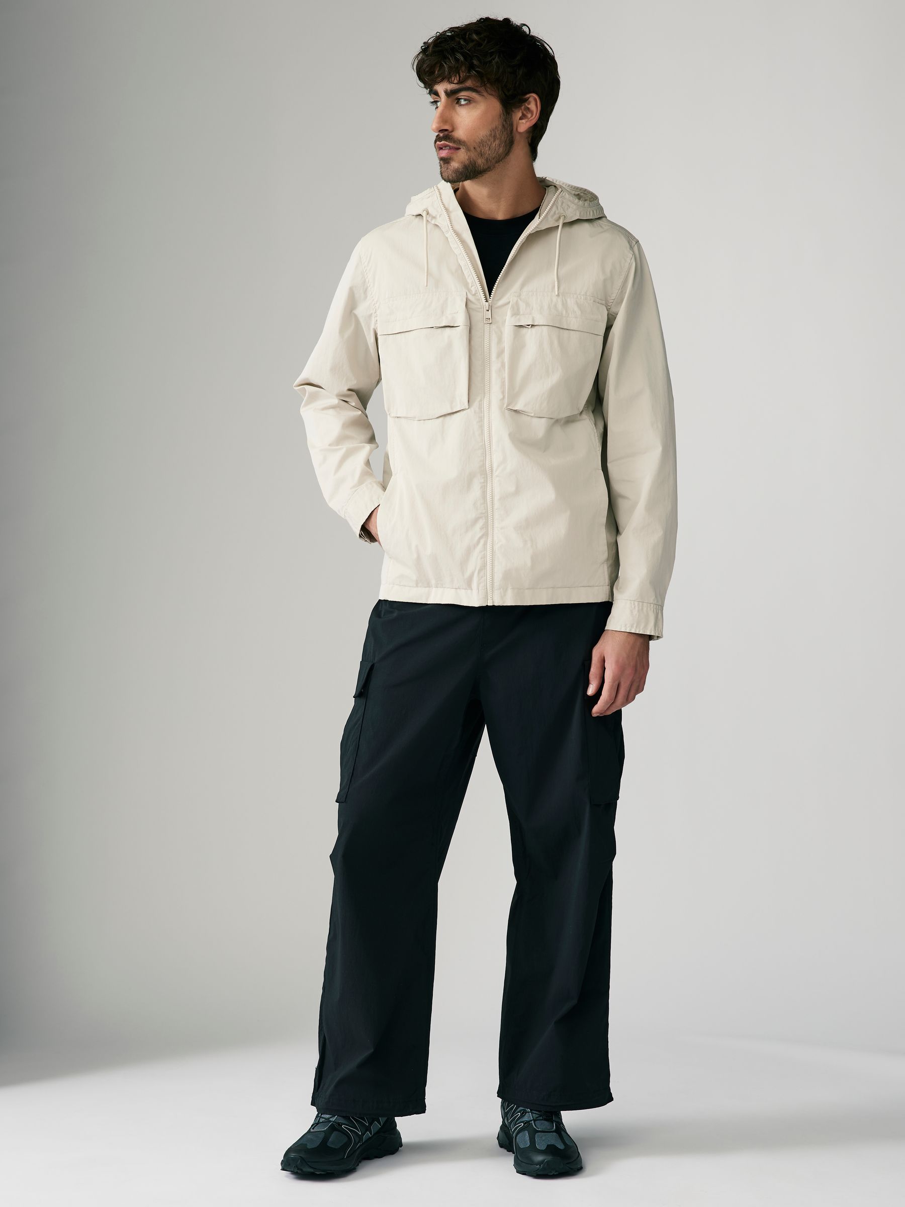Buy Ecru Bluff Pocket Shacket with Hood from the Next UK online shop
