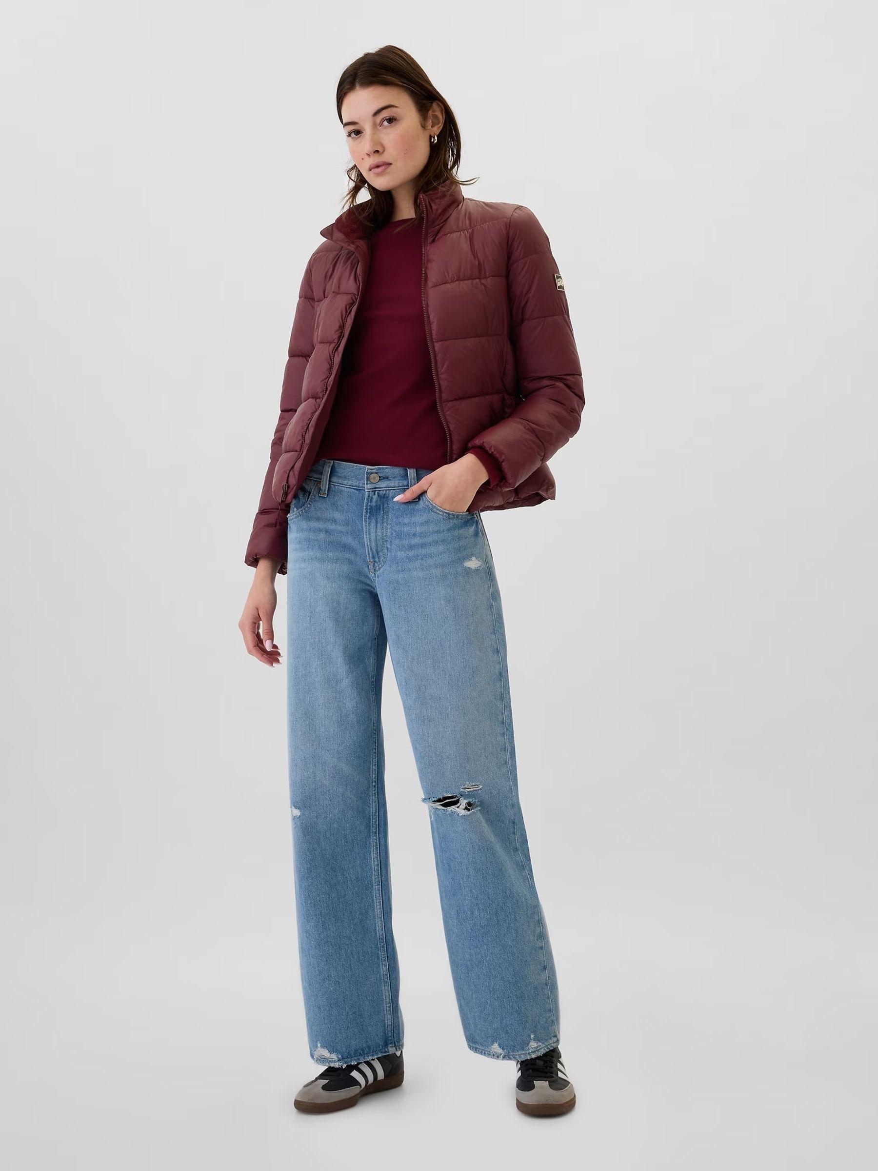 Buy Gap Burgundy Red Cold Control Puffer Jacket from the Next UK online ...