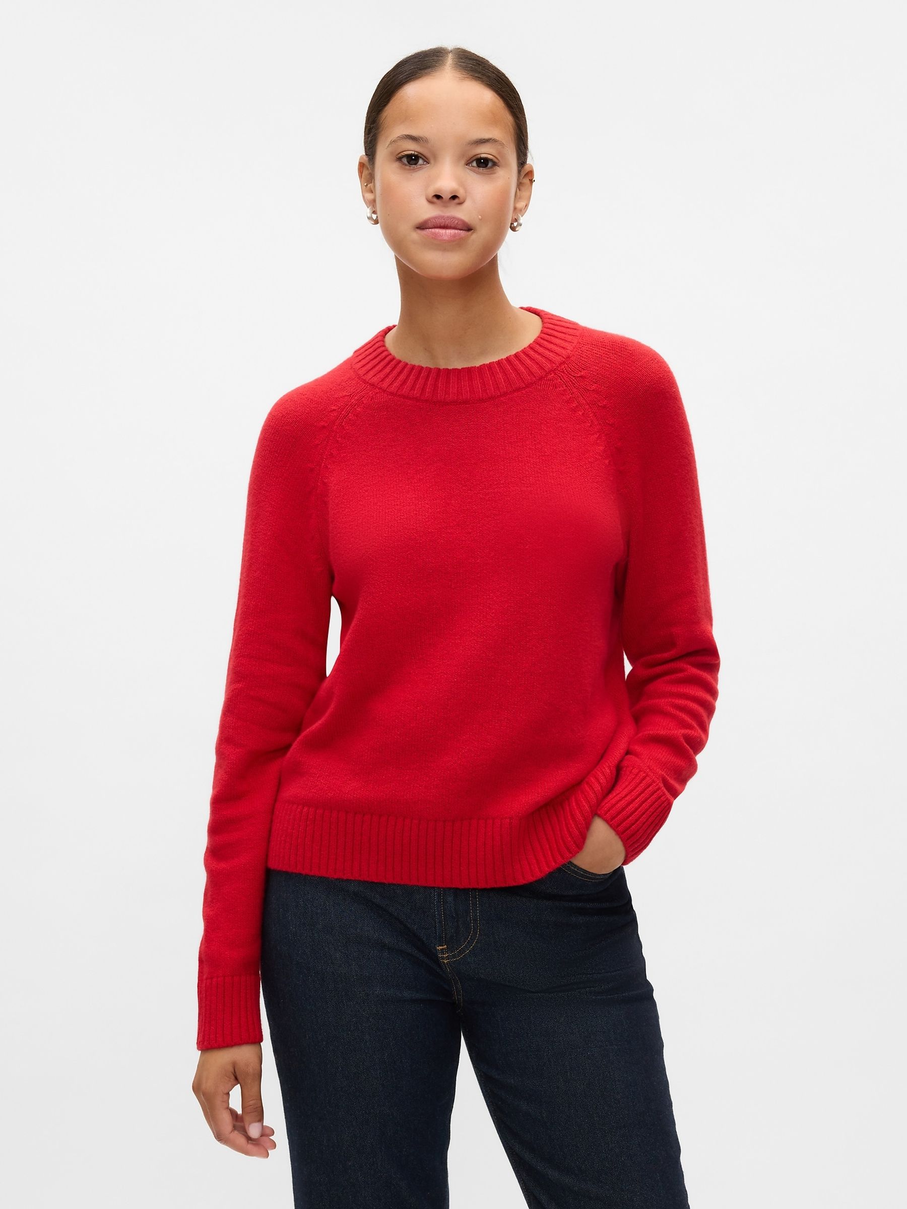 Buy Gap Red CashSoft Textured Crew Neck Jumper from the Next UK online shop