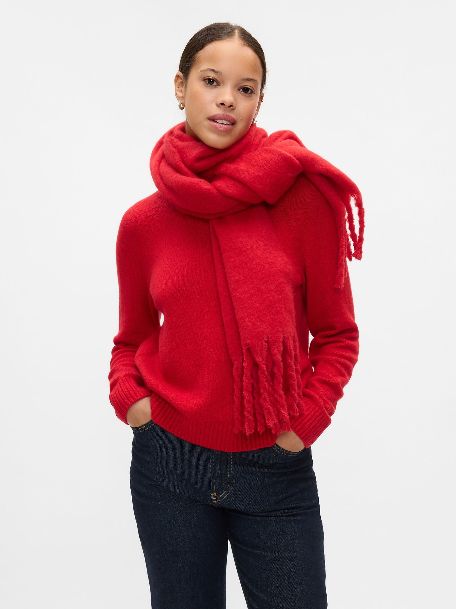Buy Gap Red CashSoft Textured Crew Neck Jumper from the Next UK online shop