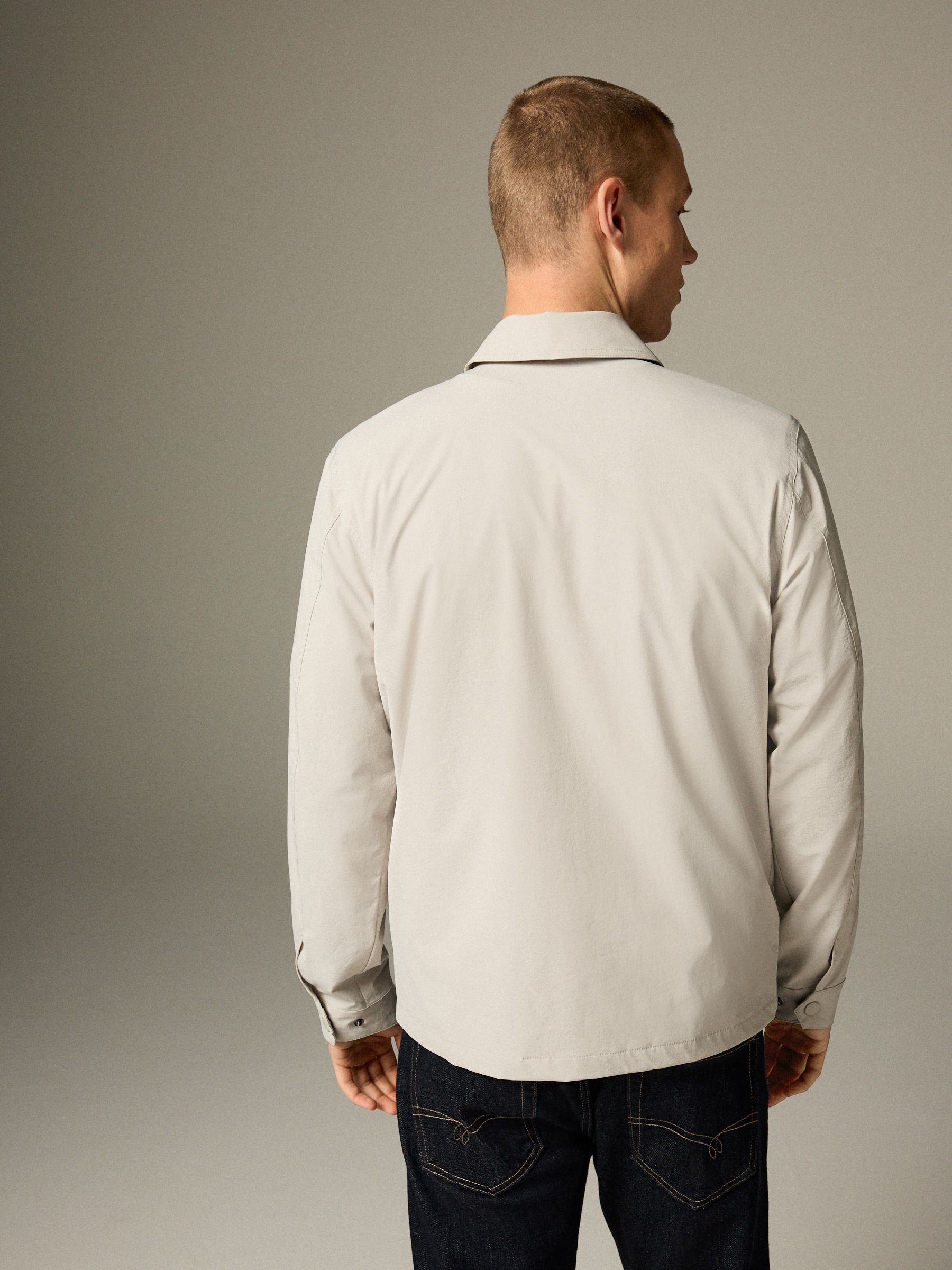 Buy Ecru Lightweight Collared Shacket from the Next UK online shop