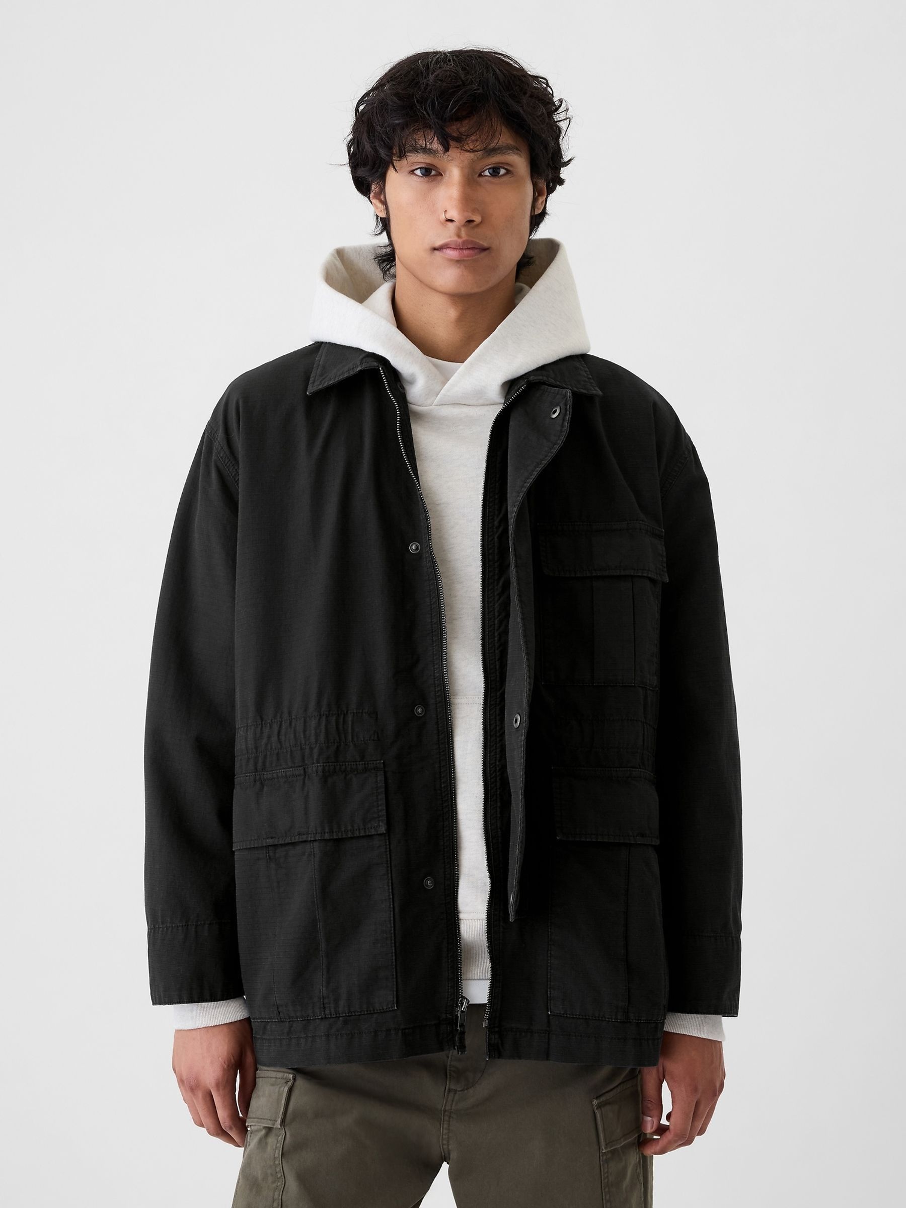 Buy Gap Black Ripstop Utility Jacket from the Next UK online shop