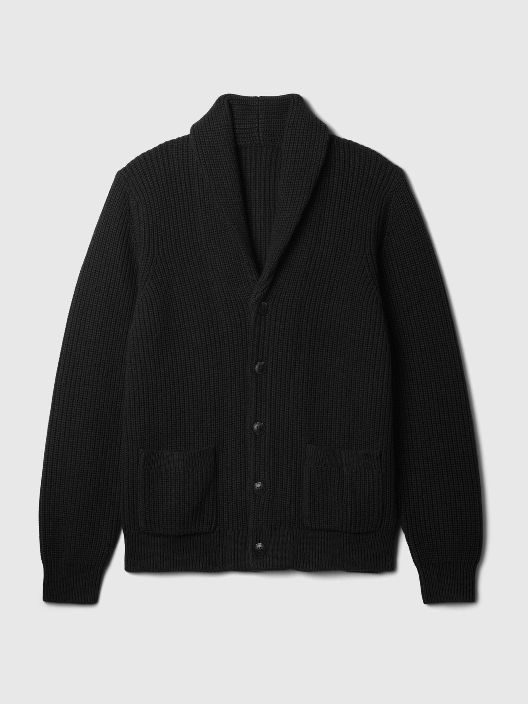 Buy Gap Black Textured Rib Shawl Cardigan from the Next UK online shop