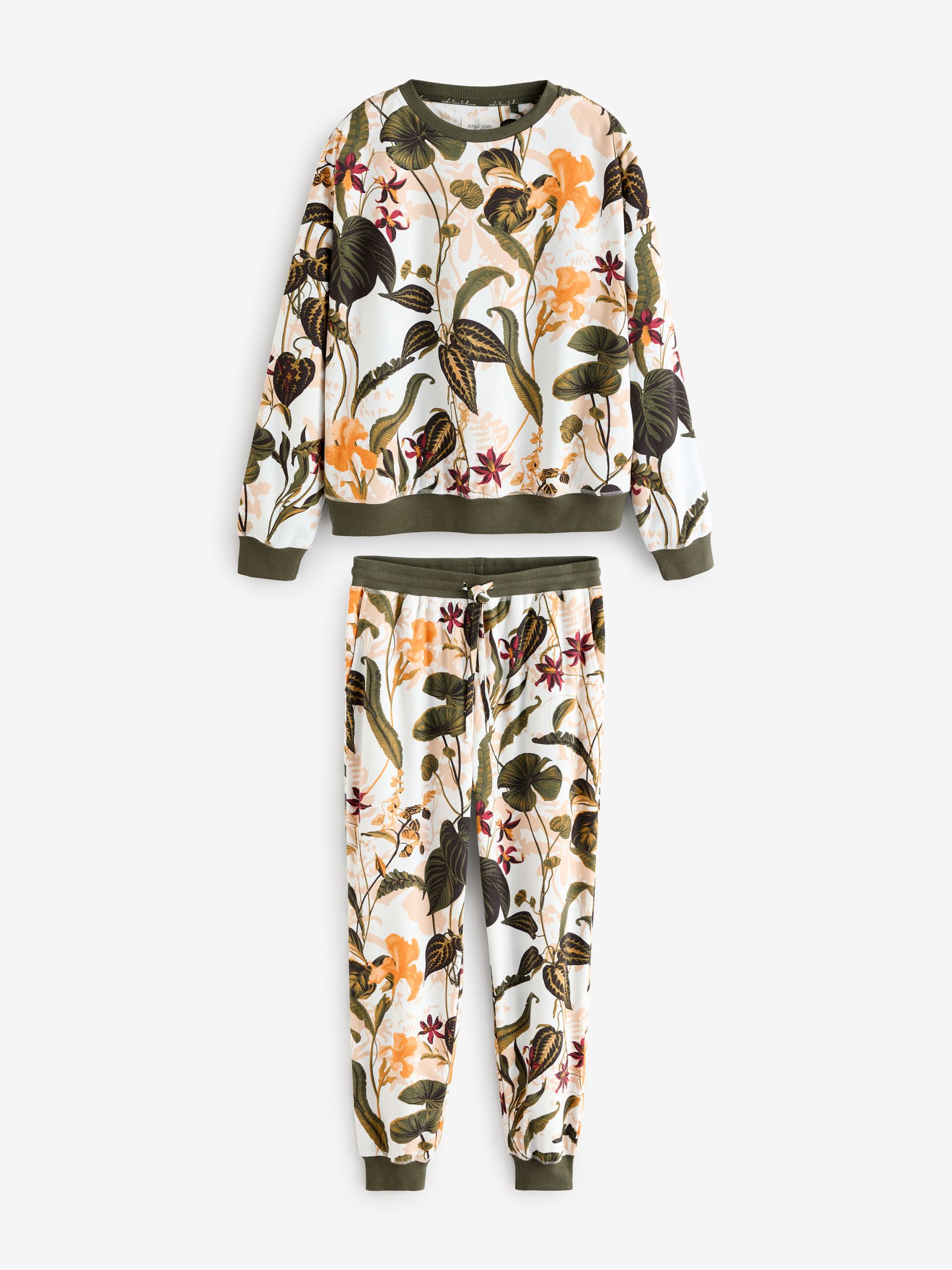 Buy Ecru Botanical Cosy Long Sleeve Pyjamas from the Next UK online shop