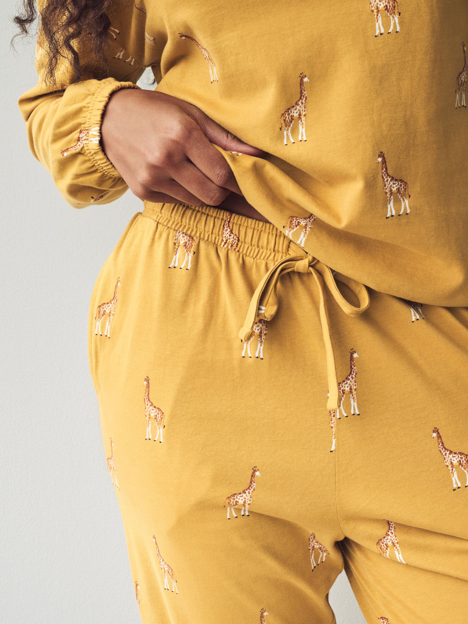 Buy Ochre Yellow Giraffe Print Long Sleeve Pyjamas from the Next UK ...