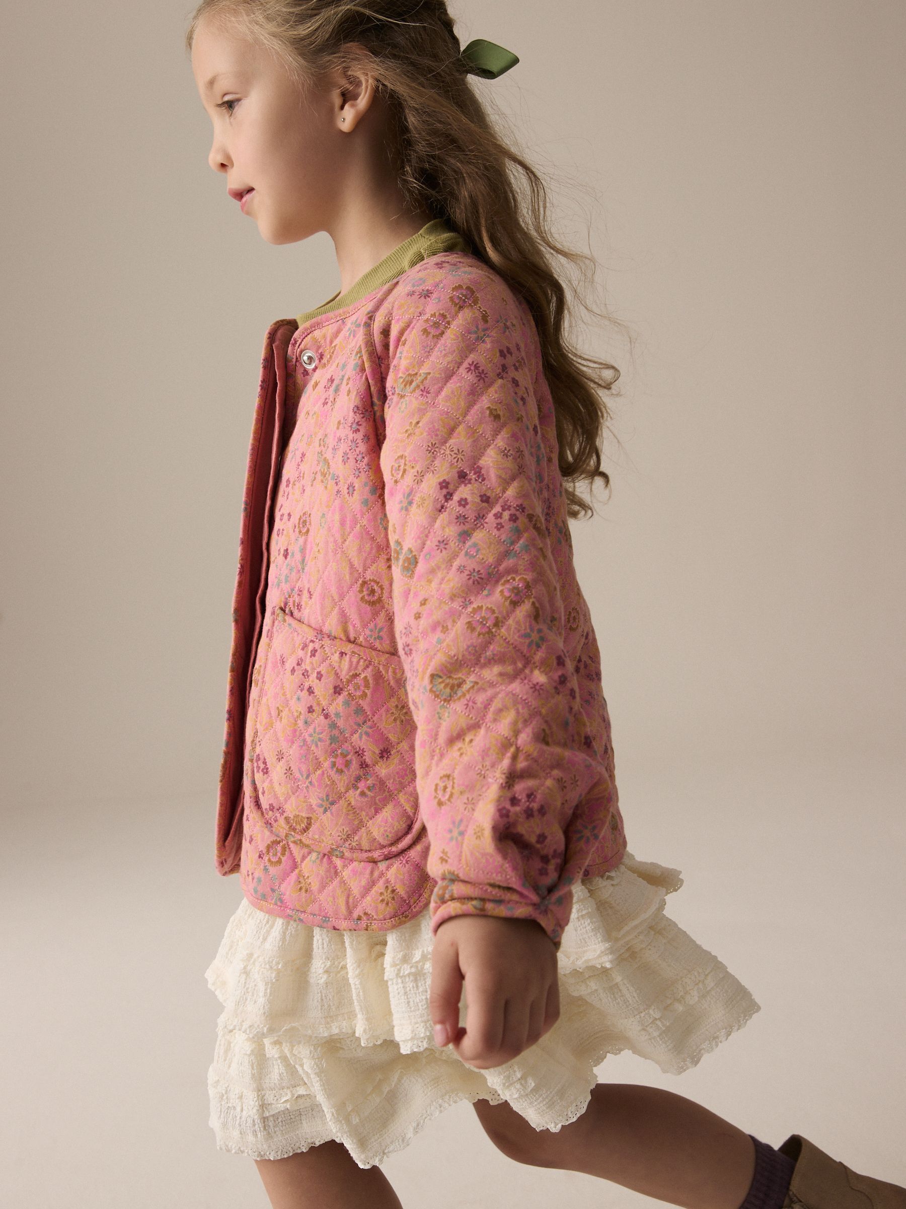 Buy Pink Floral Print Quilted Jacket (3-16yrs) from the Next UK online shop