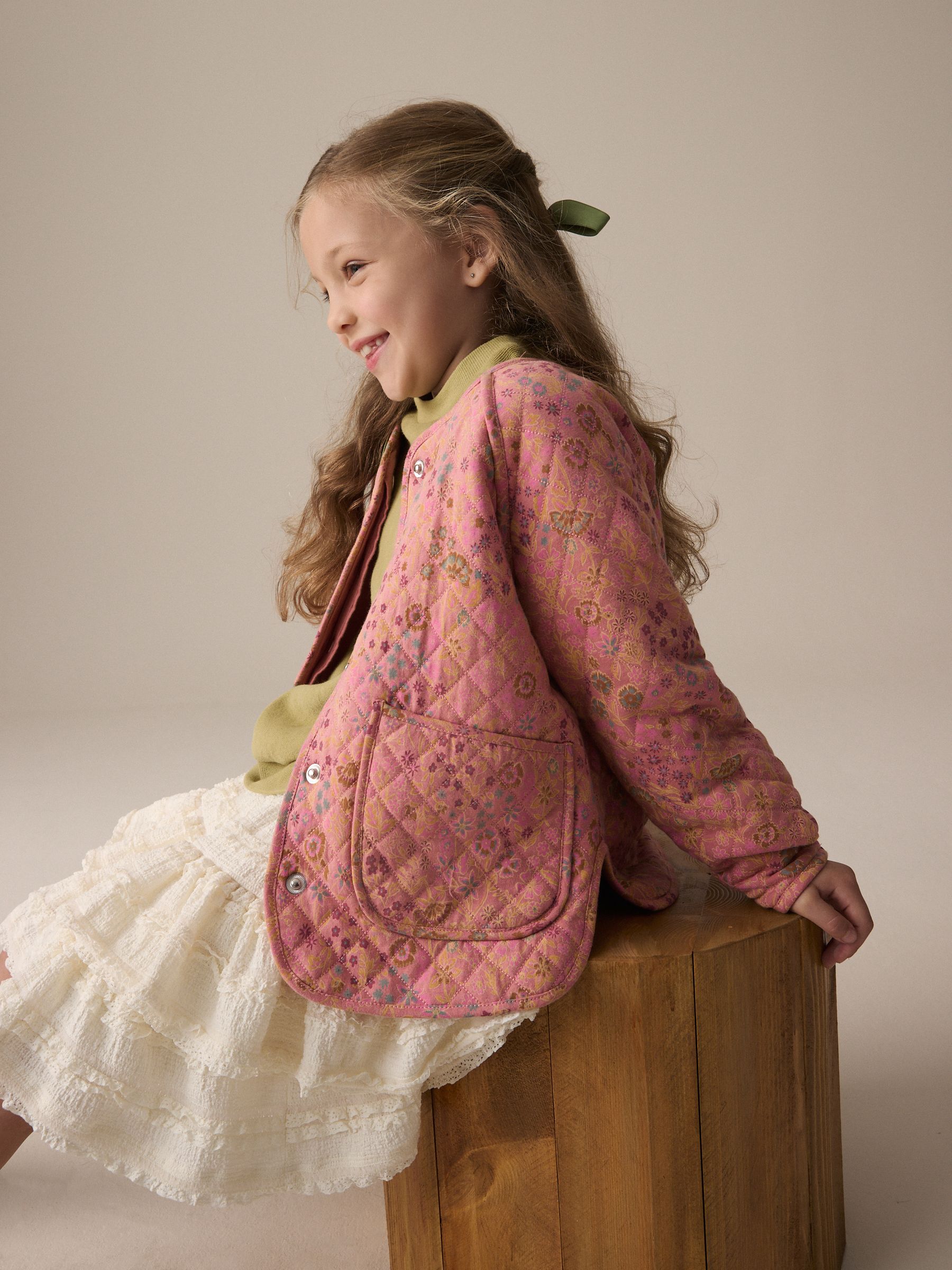 Buy Pink Floral Print Quilted Jacket (3-16yrs) from the Next UK online shop