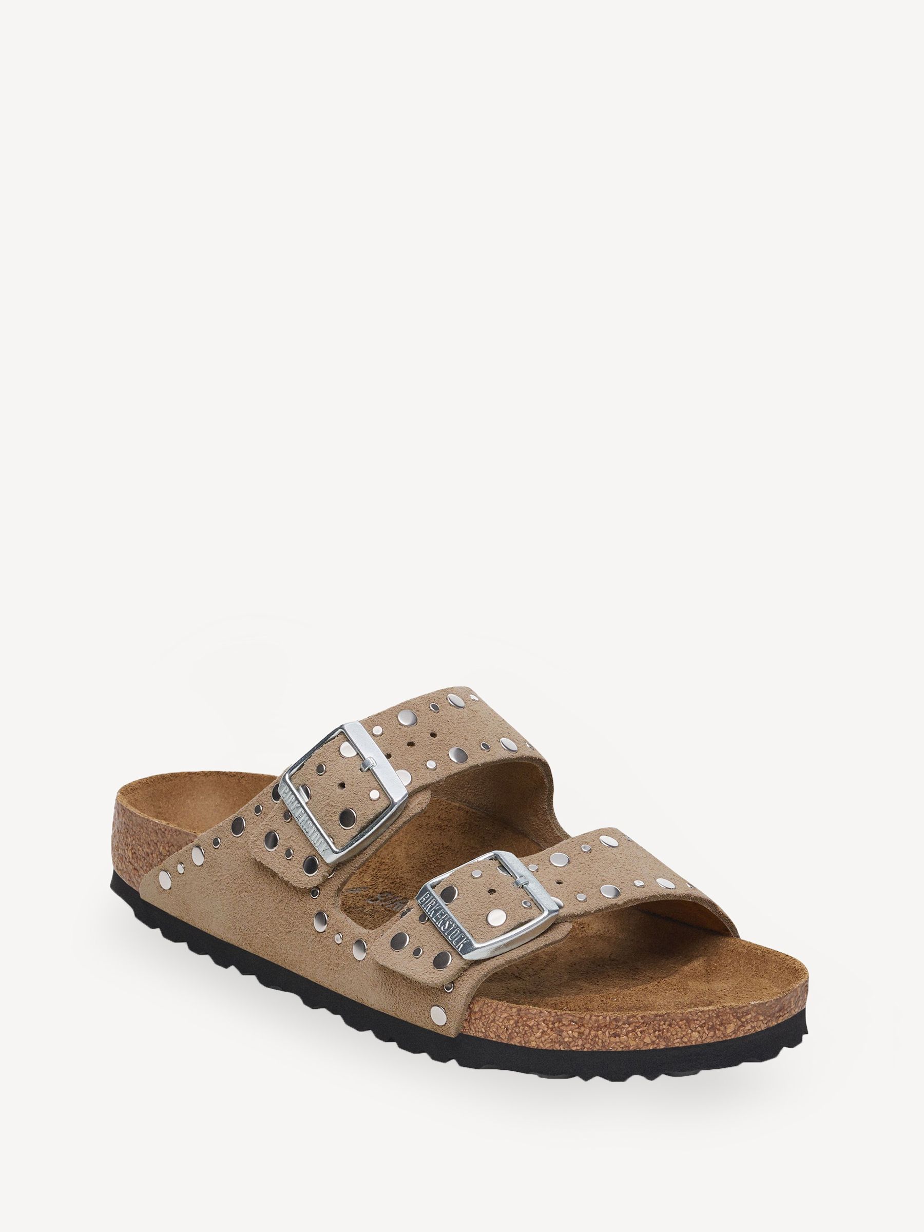 Buy Birkenstock Taupe Arizona Rivet Suede Sandals from the Next UK ...