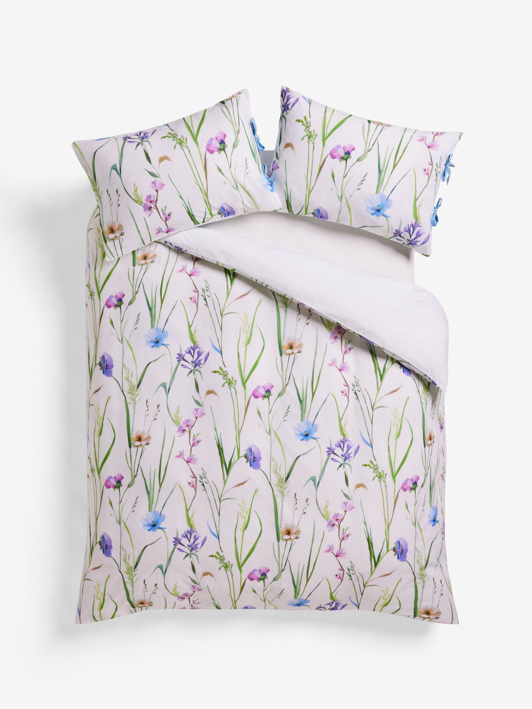 Buy White Spring Meadow Floral Duvet Cover and Pillowcase Set from the ...