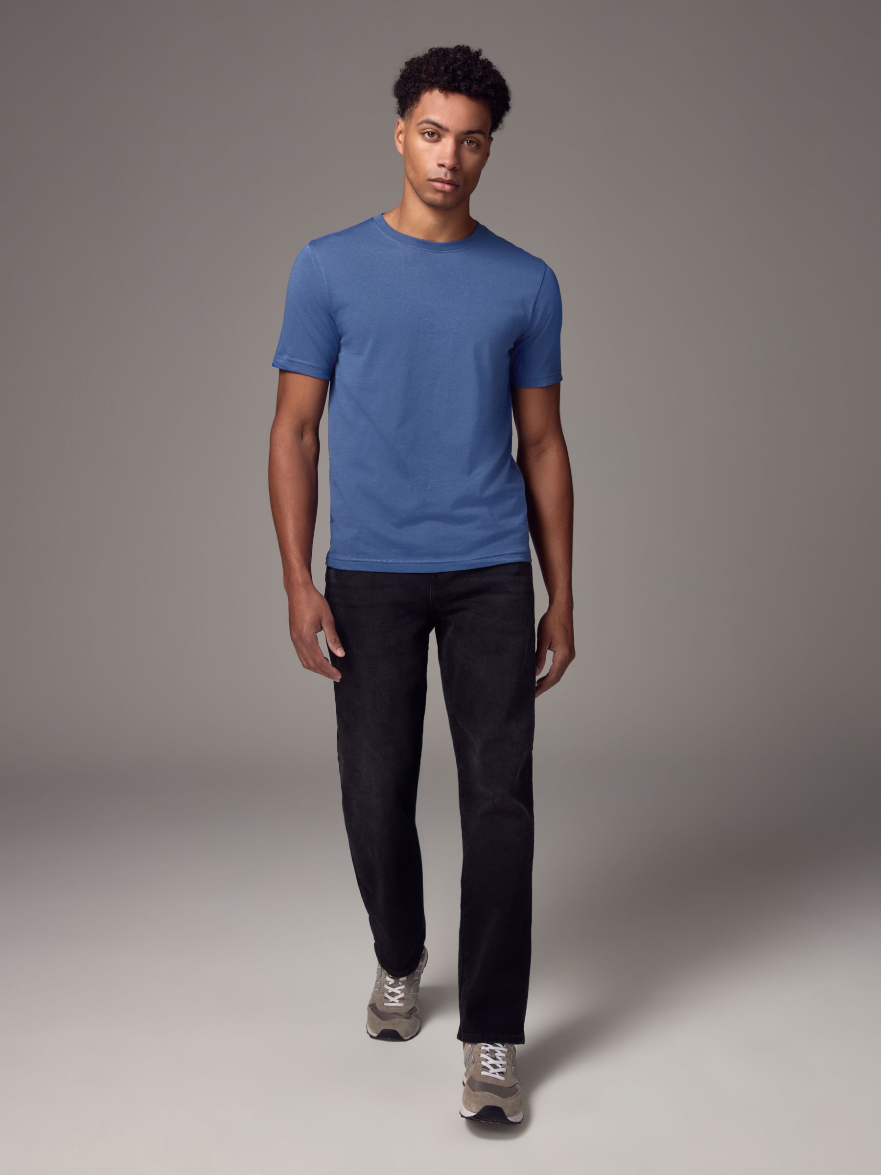 Buy Blue Slim Fit Essential Crew Neck Cotton T-Shirt from the Next UK ...