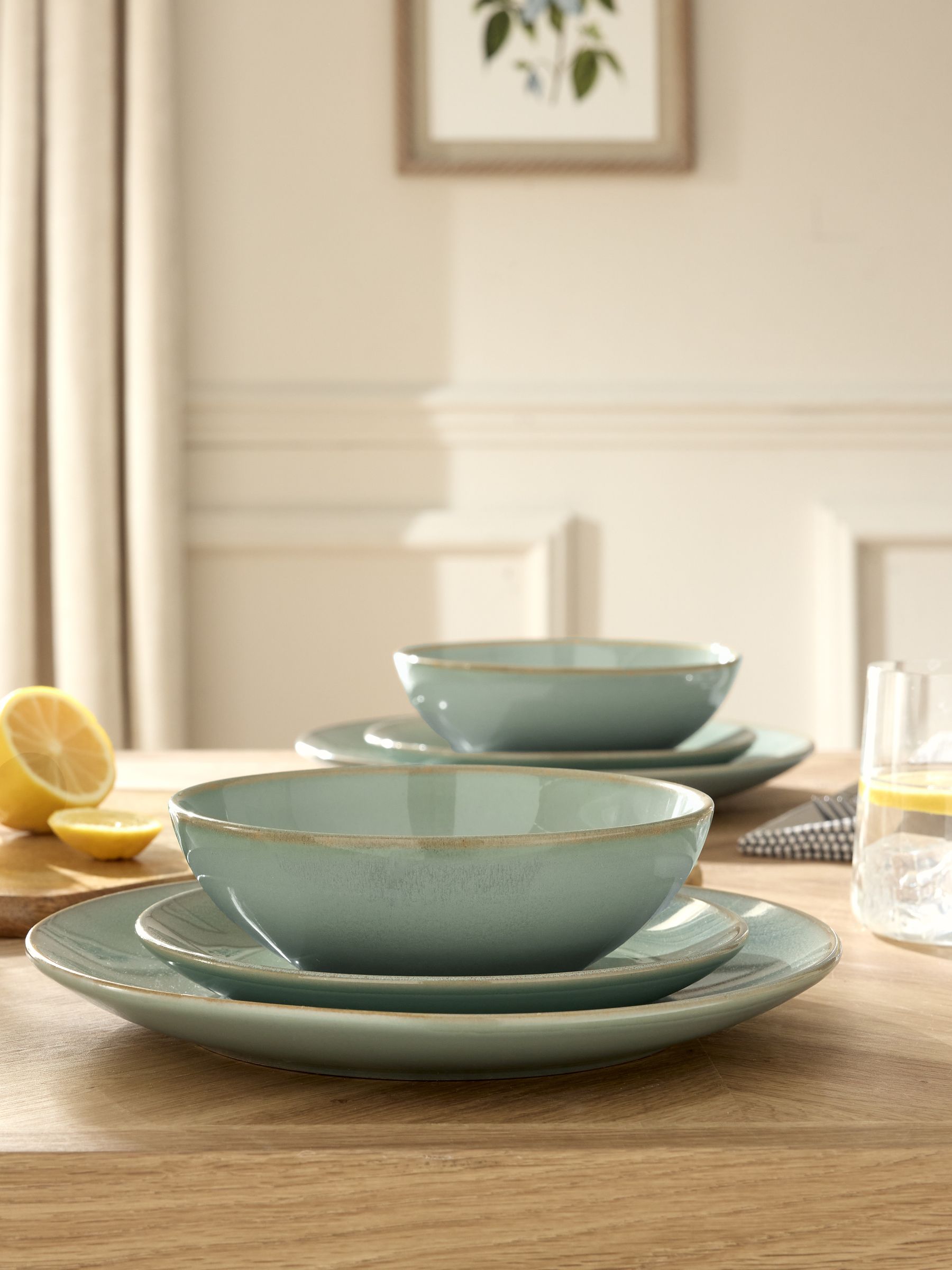 Buy 12 Piece Sage Green Hampton Dinner Set from the Next UK online shop