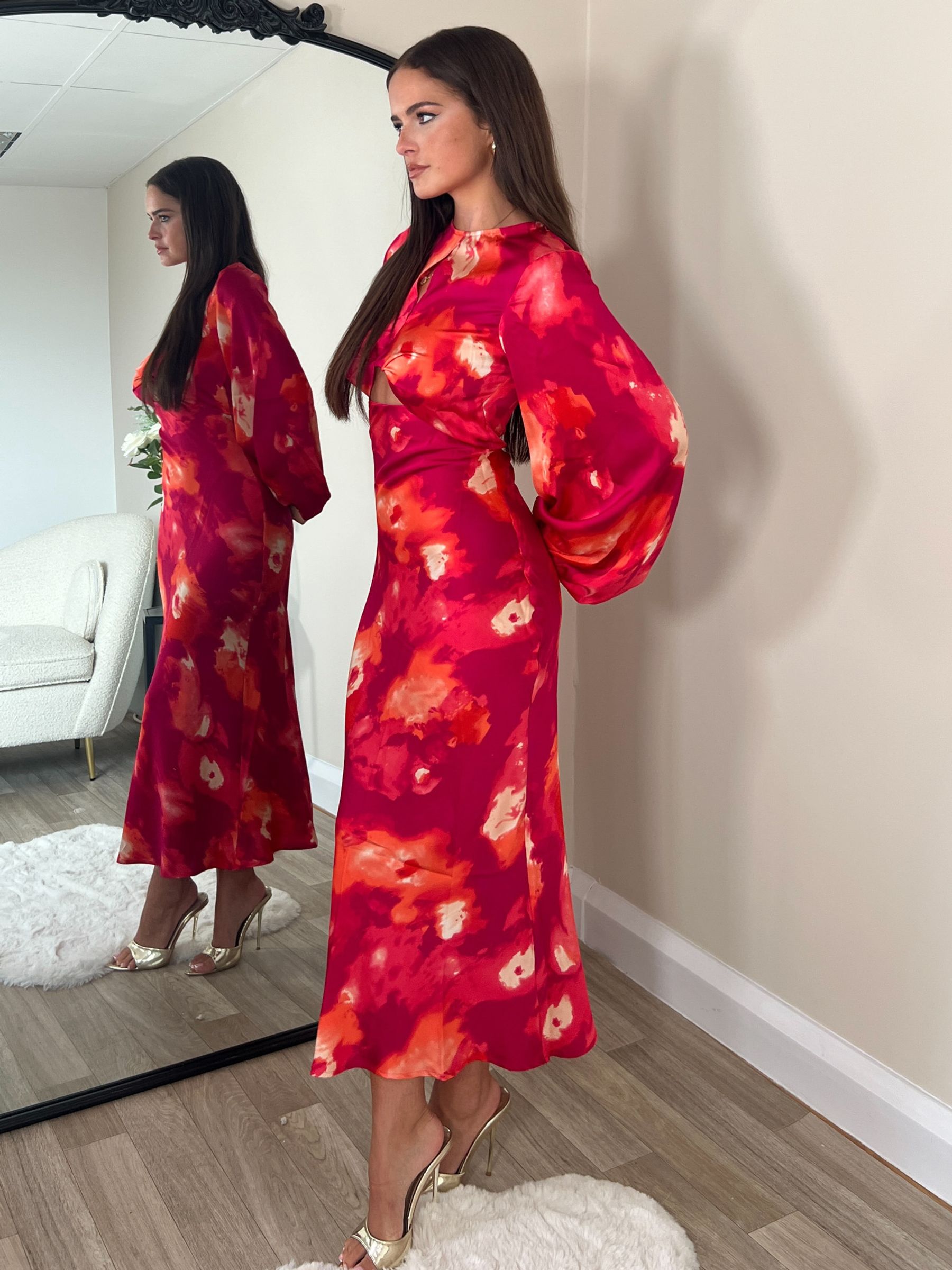 Buy Girl In Mind Pink Clara Cutout Maxi Dress from the Next UK online shop