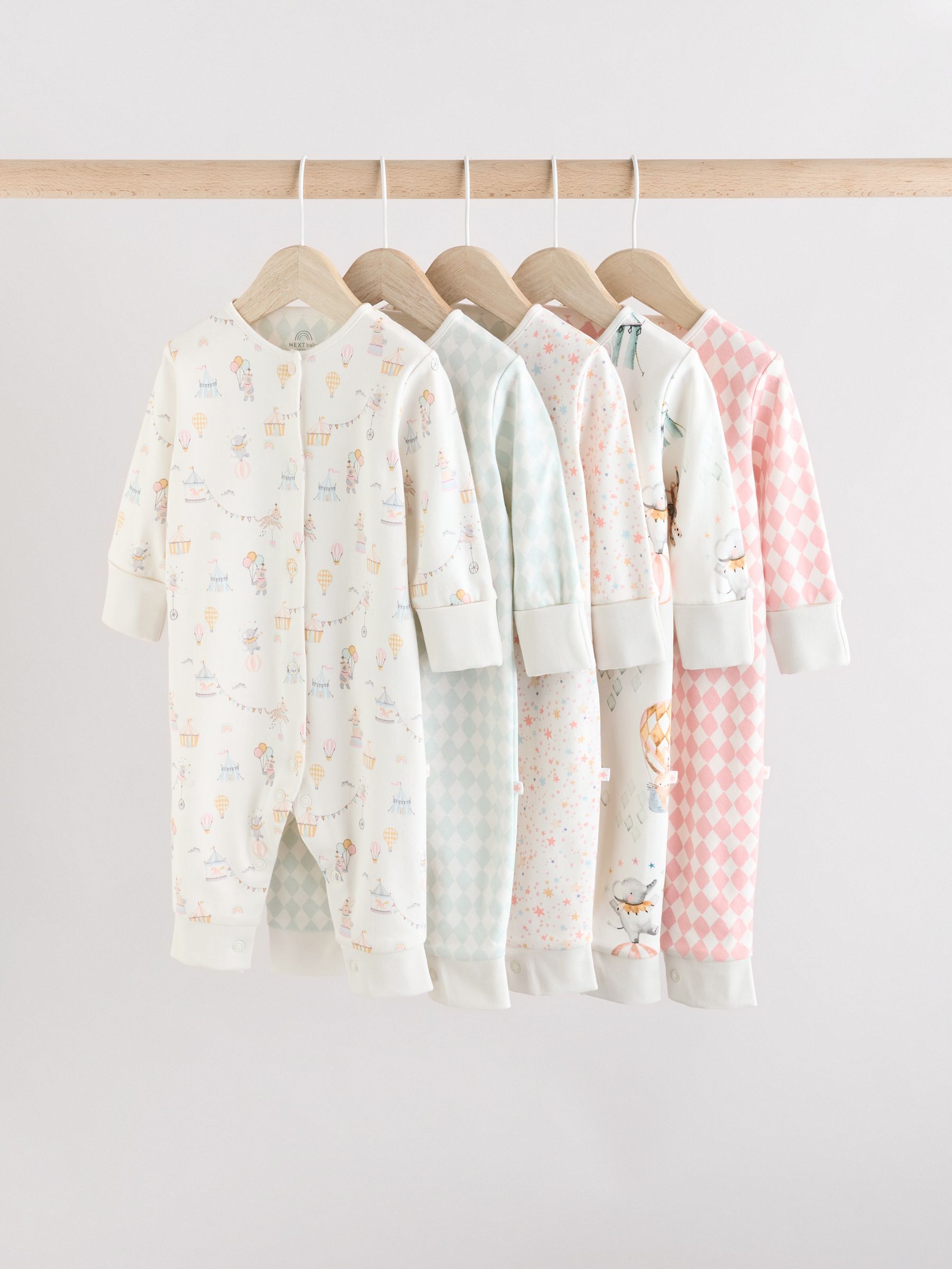 Buy Pink 5 Pack Baby Sleepsuits (0mths-3yrs) from Next Hong Kong