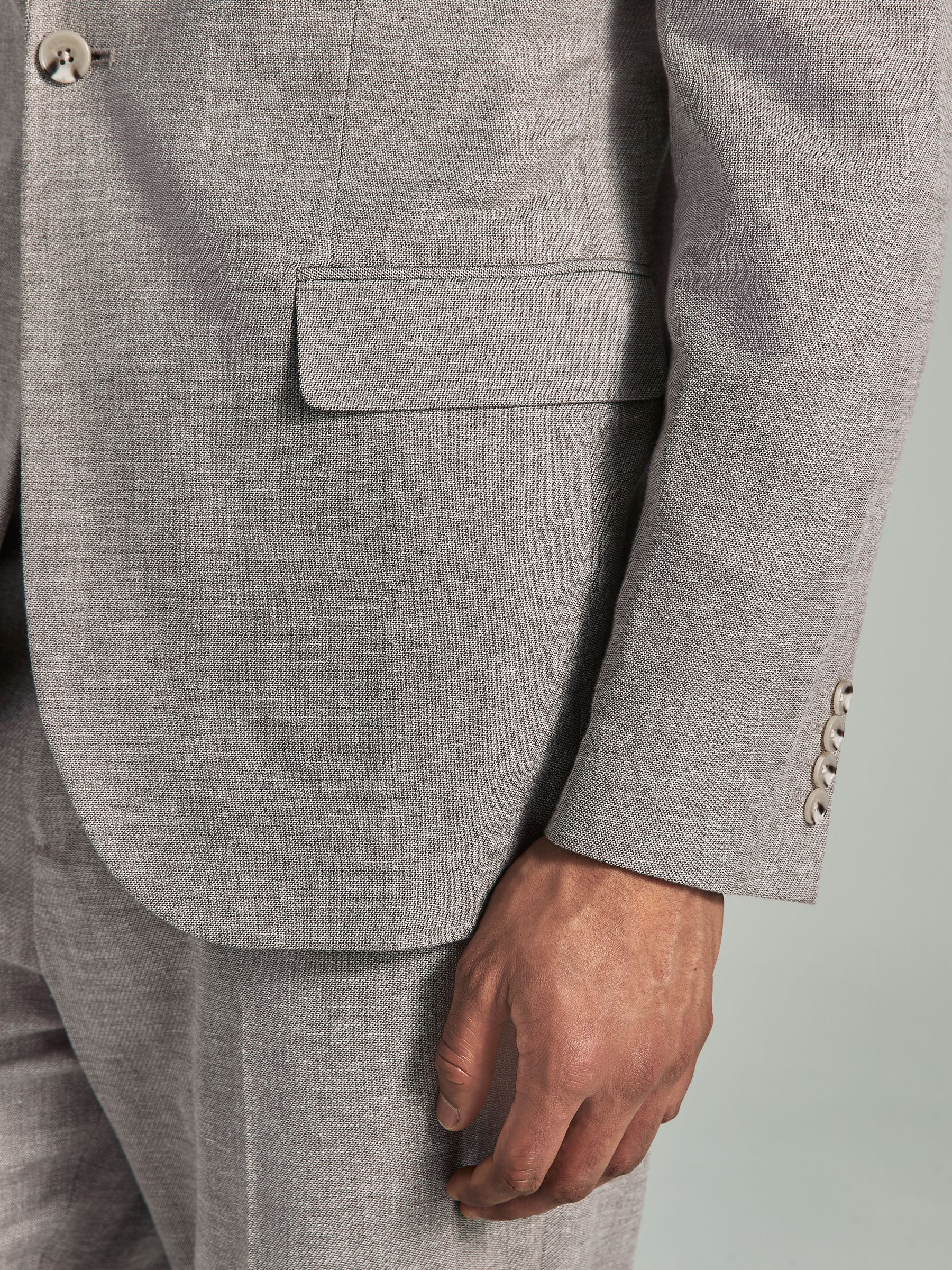 Buy Stone Linen Blend Texture Suit Jacket from the Next UK online shop