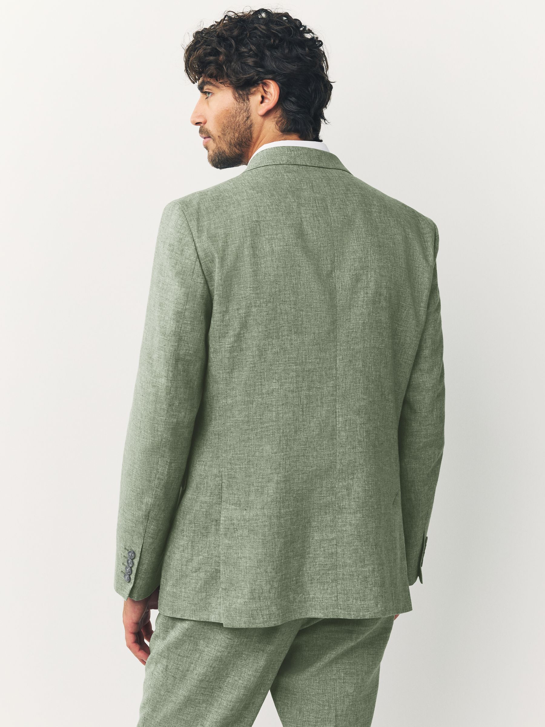 Buy Green Linen Blend Texture Suit Jacket from the Next UK online shop