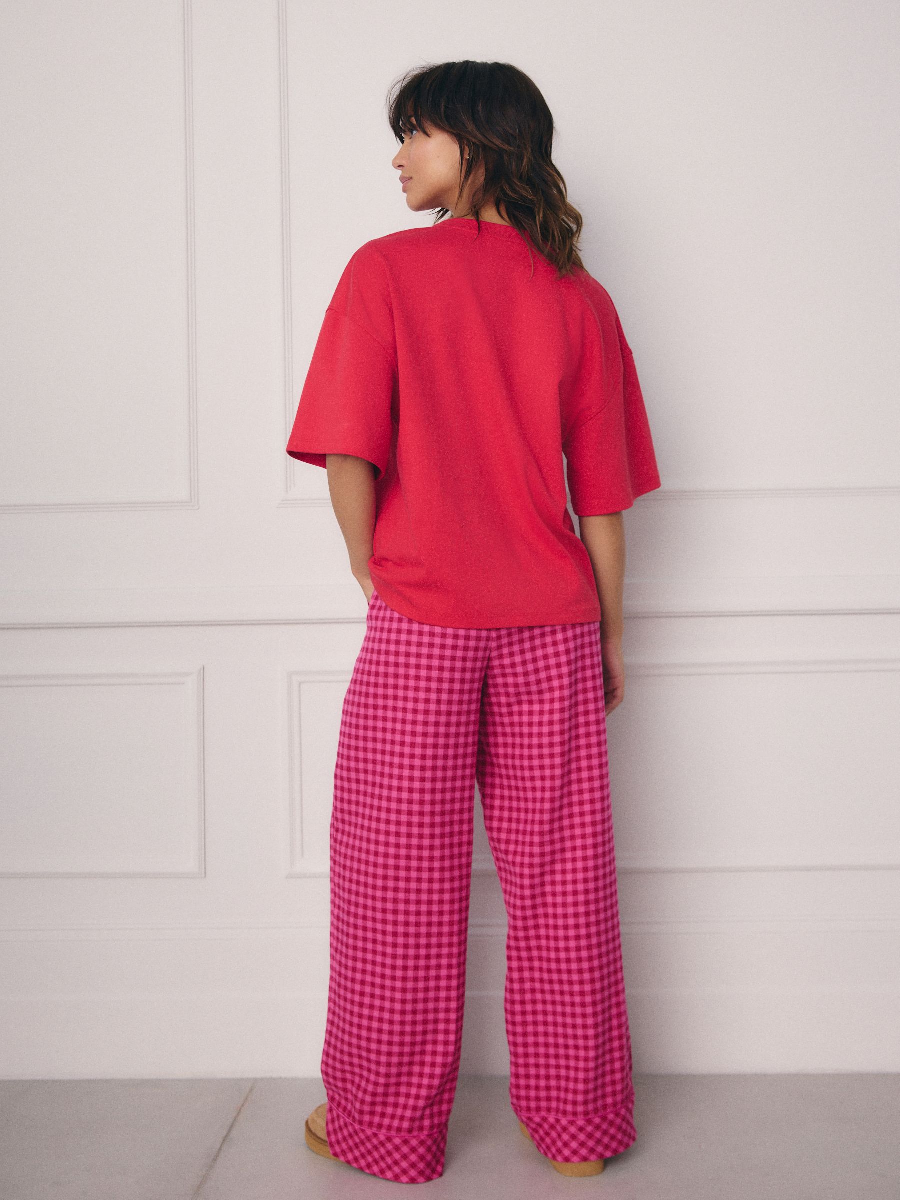 Buy Pink Bisou Bisou 100% Cotton T-Shirt and Gingham Pyjamas Set from ...