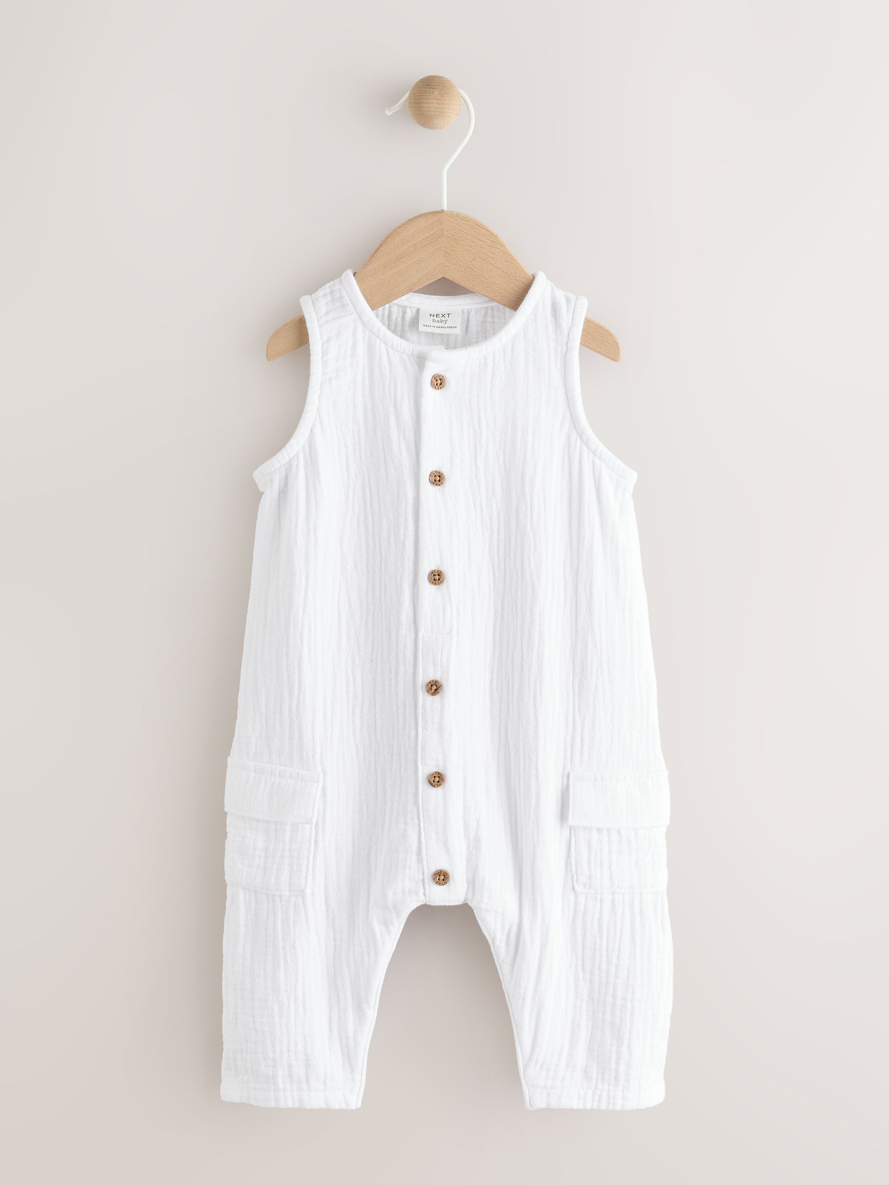 Buy White Button Through Baby Romper (0mths-2yrs) from the Next UK ...