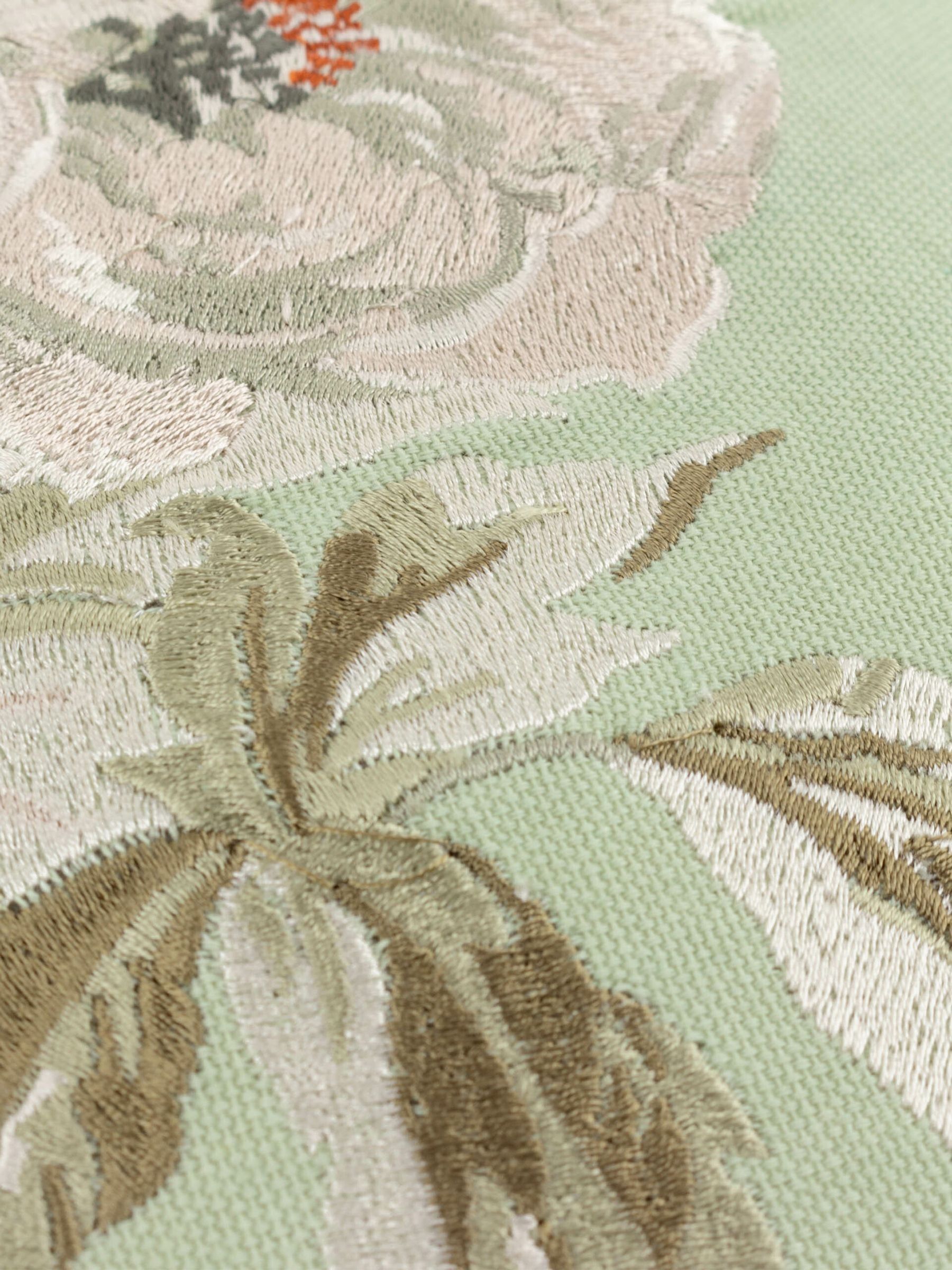 Buy Sanderson Sage Adele Floral Printed Piped Cushion from the Next UK ...
