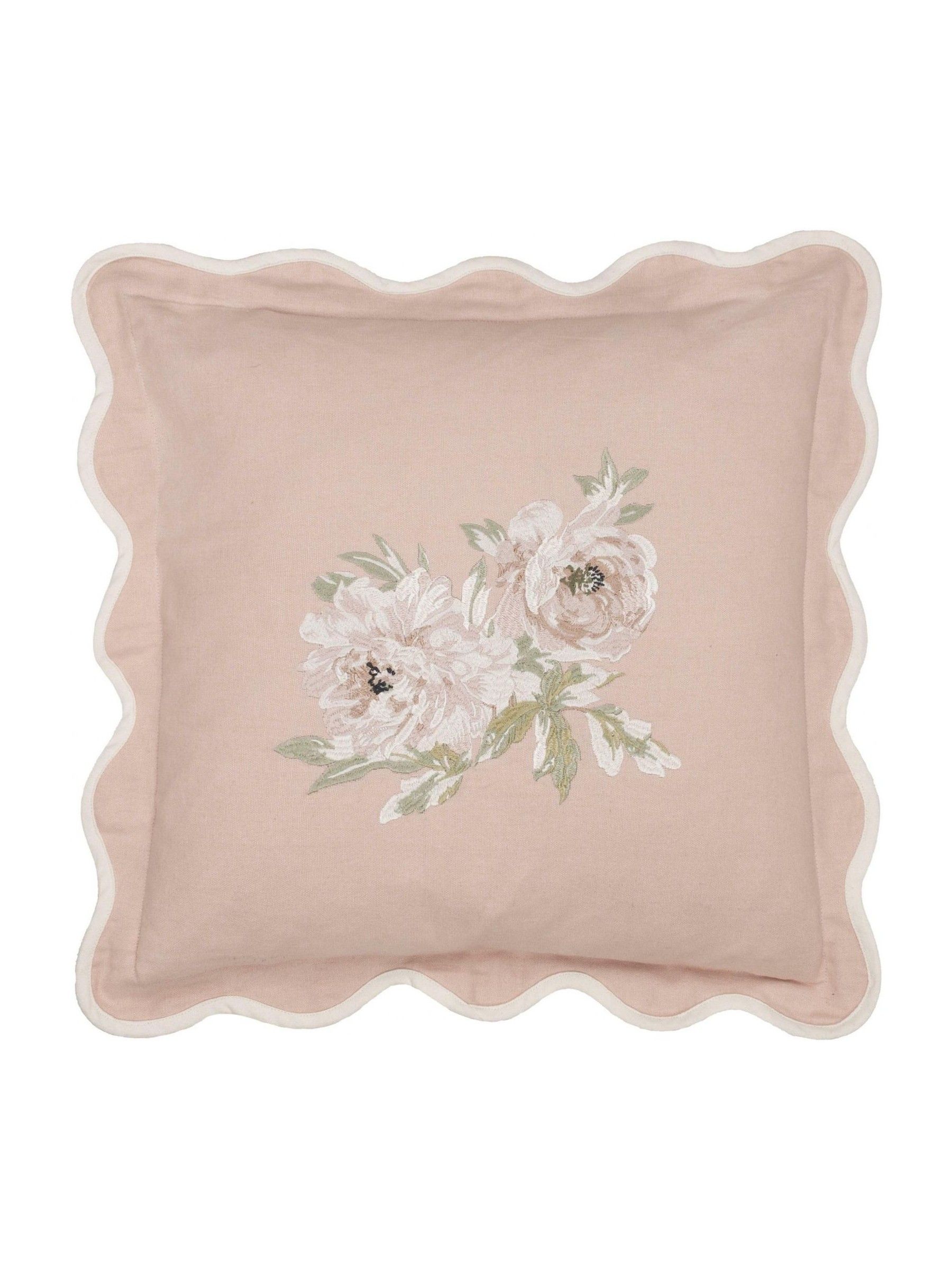 Buy Sanderson Rose Adele Floral Embroidered Wave Cushion from the Next ...