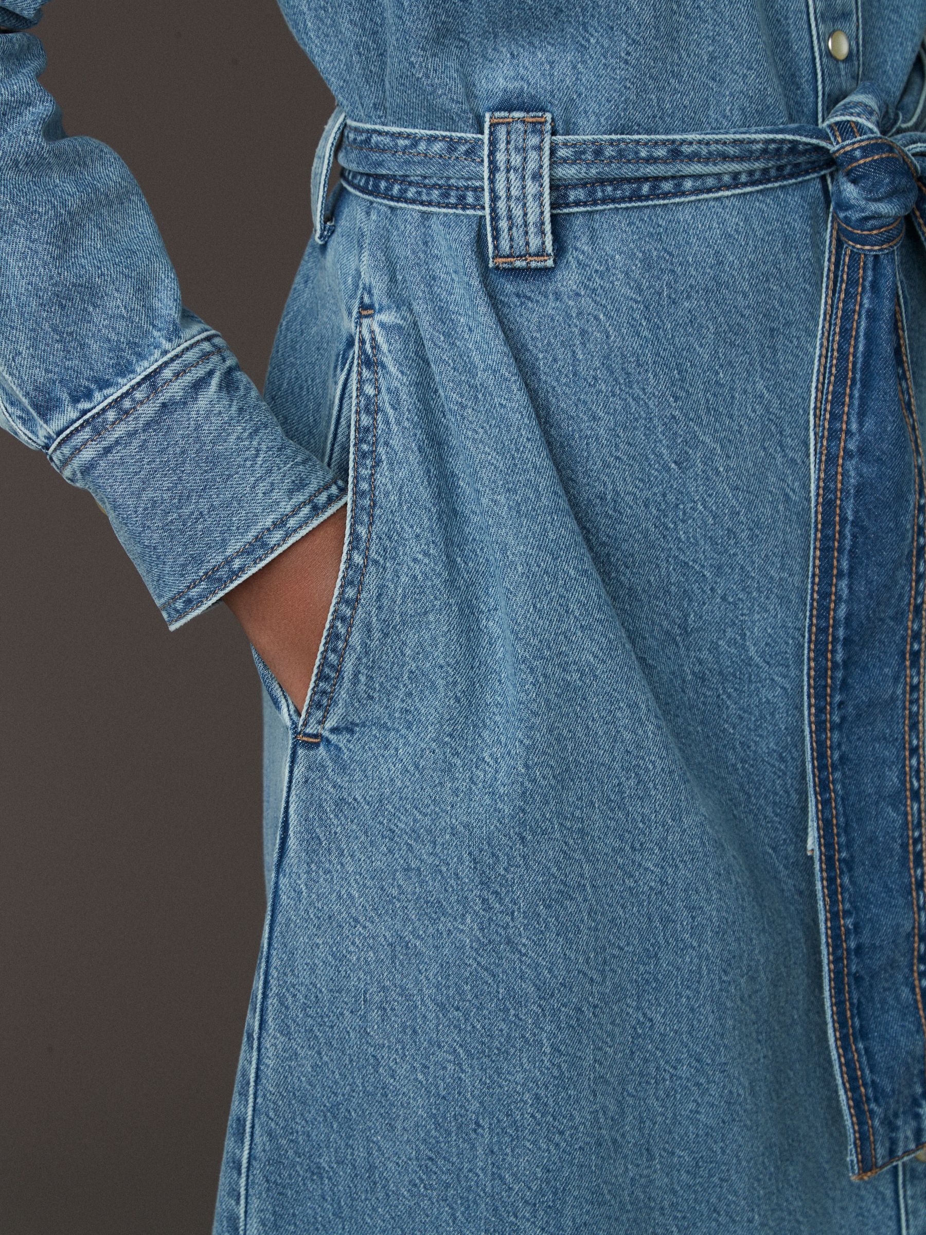 Buy Mid Blue Denim Midi Shirt Dress from Next Malta