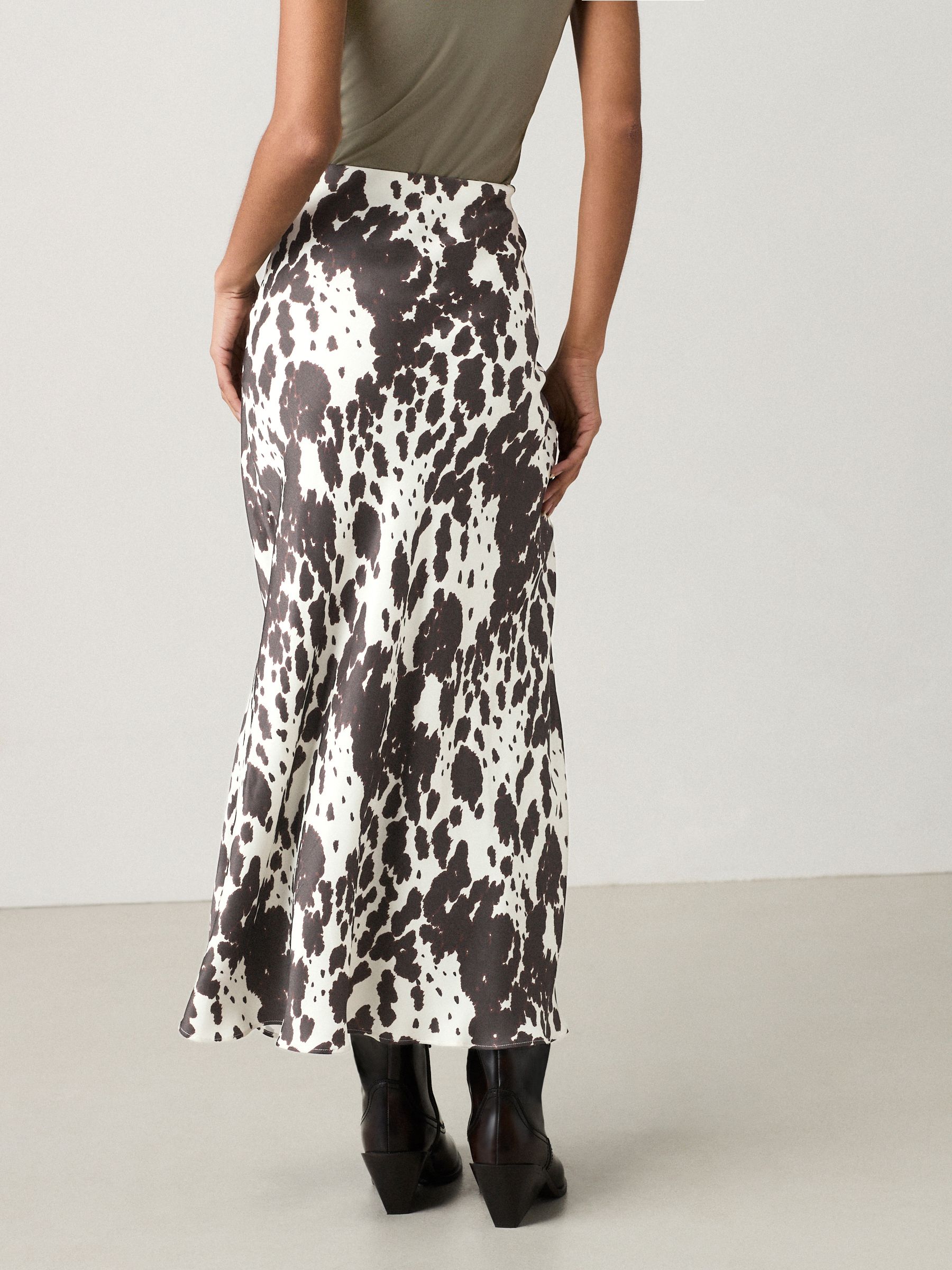 Buy Cow Print Satin Midi Skirt from the Next UK online shop