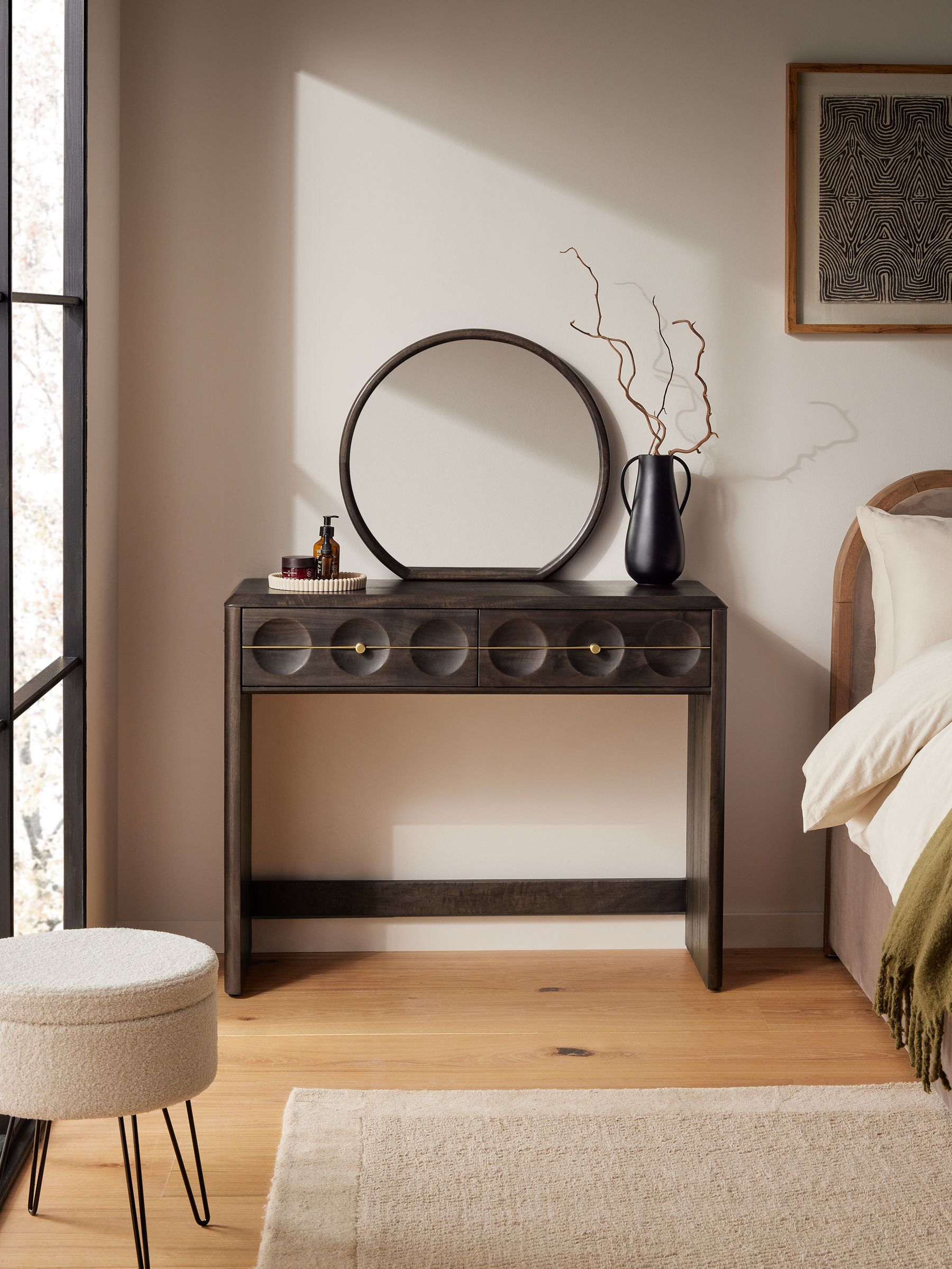 Buy Dark Brown Eden Solid Mango Wood 2 Drawer Console Dressing Table from the Next UK online shop