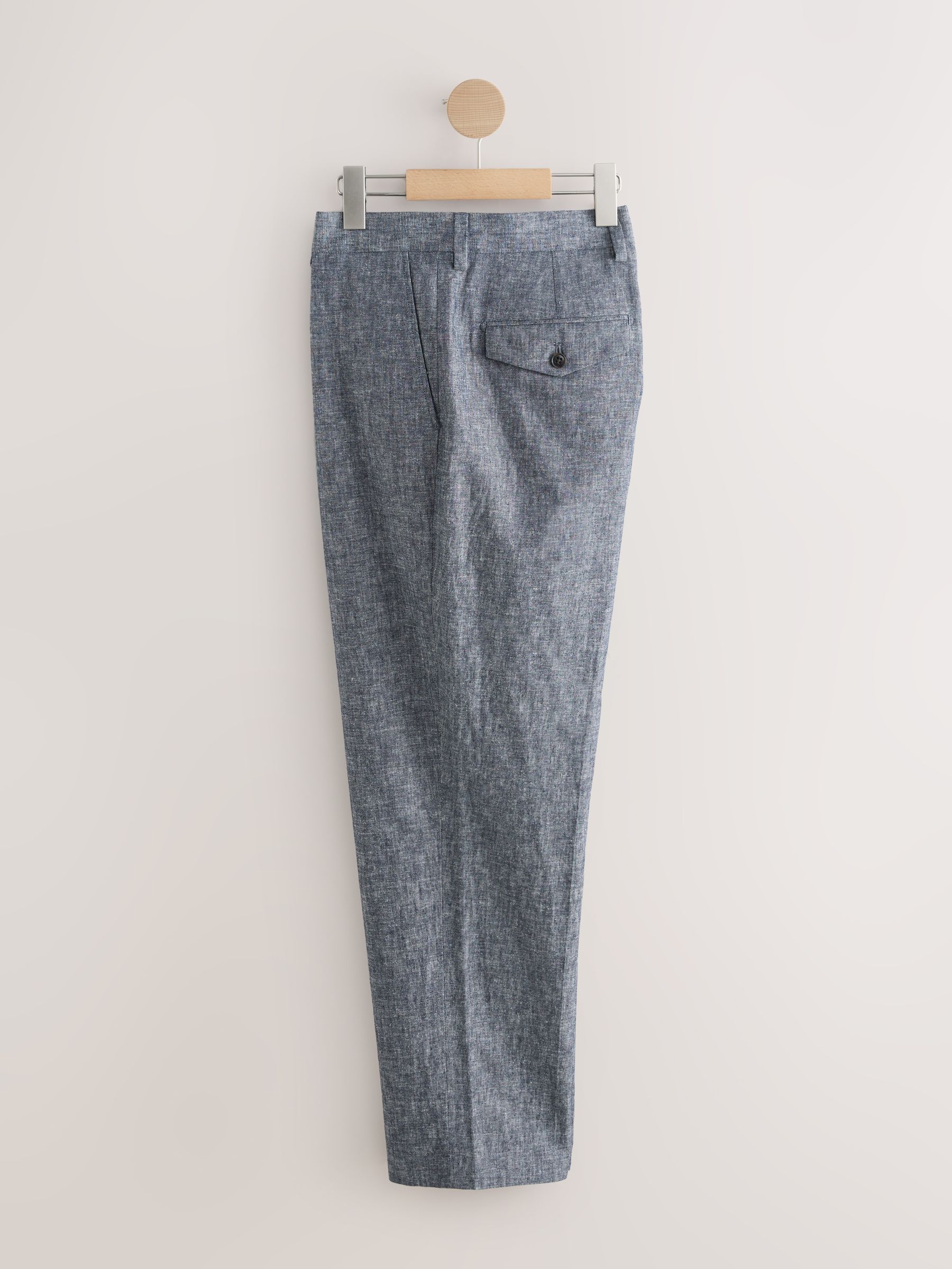 Buy Blue Slim Fit Linen Blend Suit Trousers from the Next UK online shop