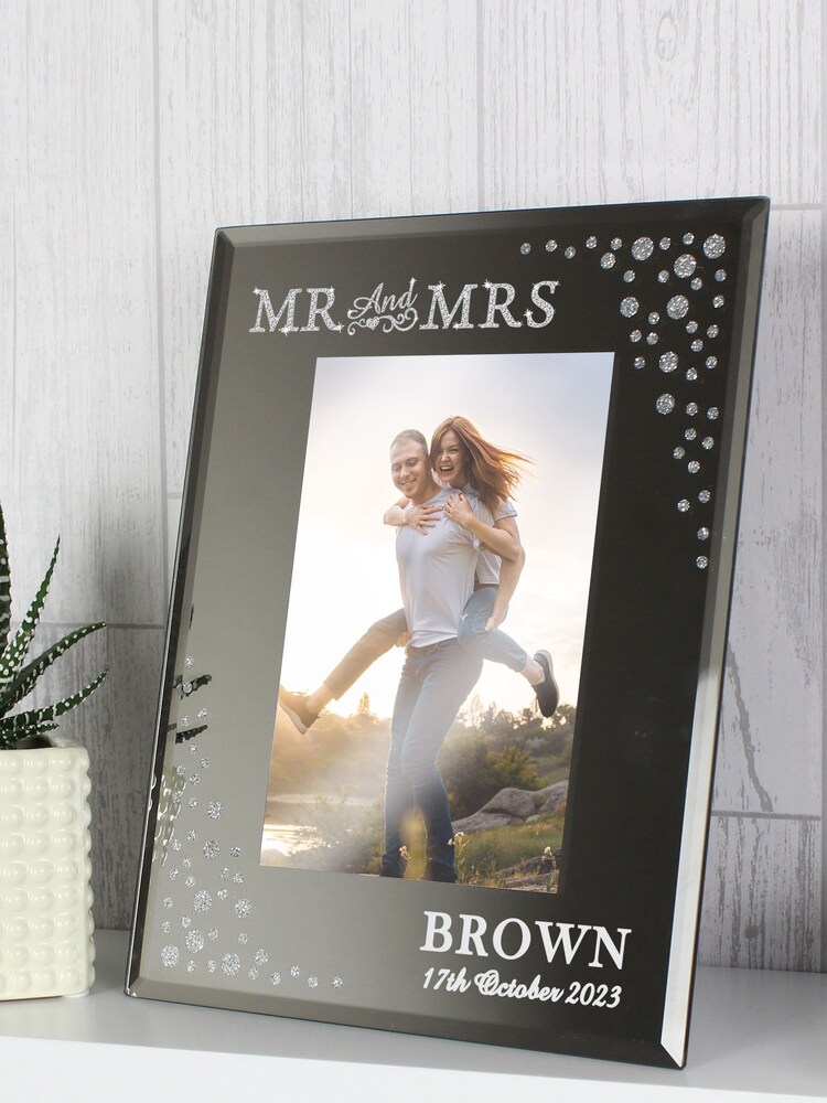 Buy Personalised Mr and Mrs 6x4 Mirrored Photo Frame by PMC from the ...