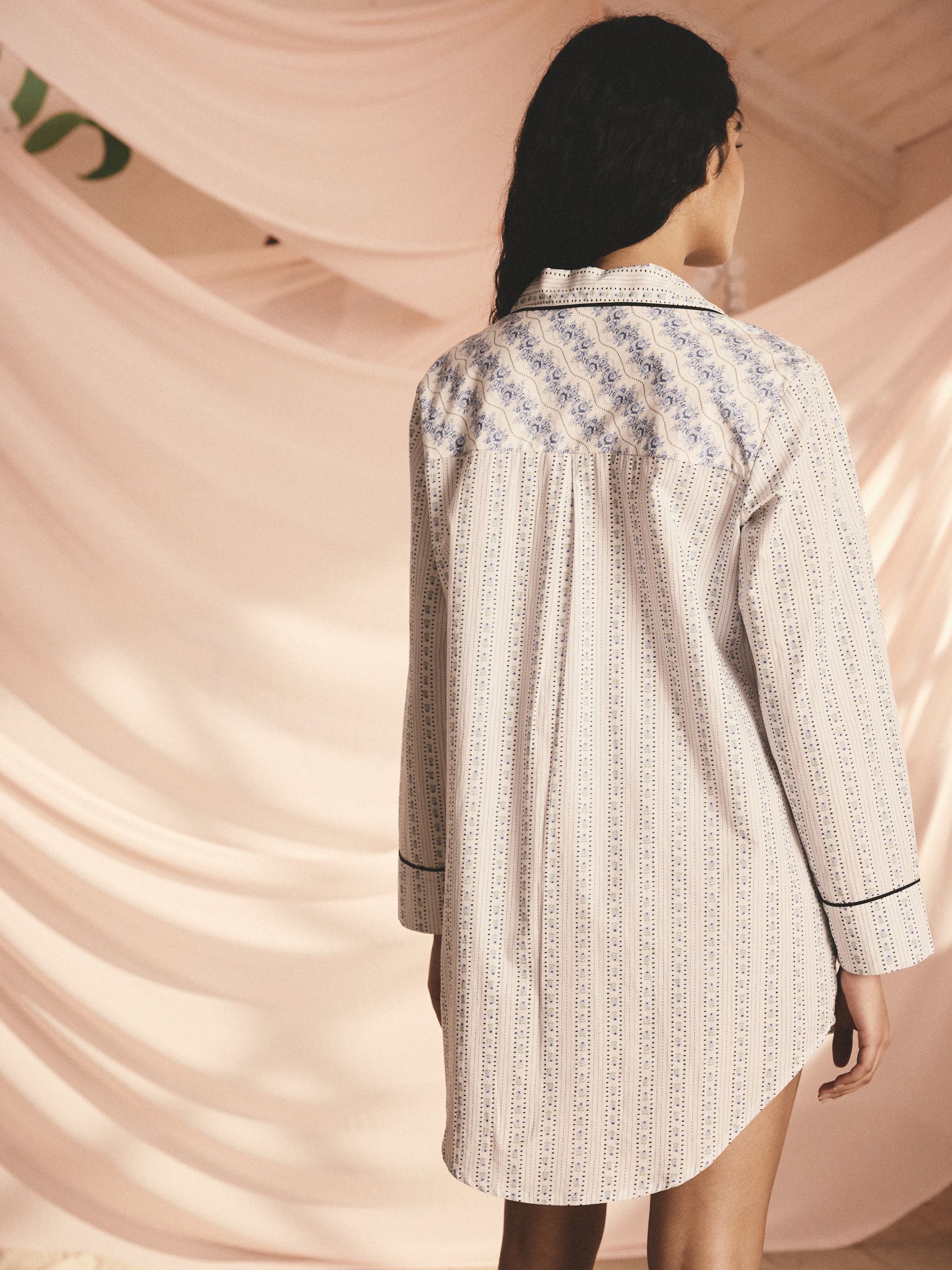 Buy Cath Kidston Blue Print Mix 100% Cotton Nightshirt Pyjamas from the ...