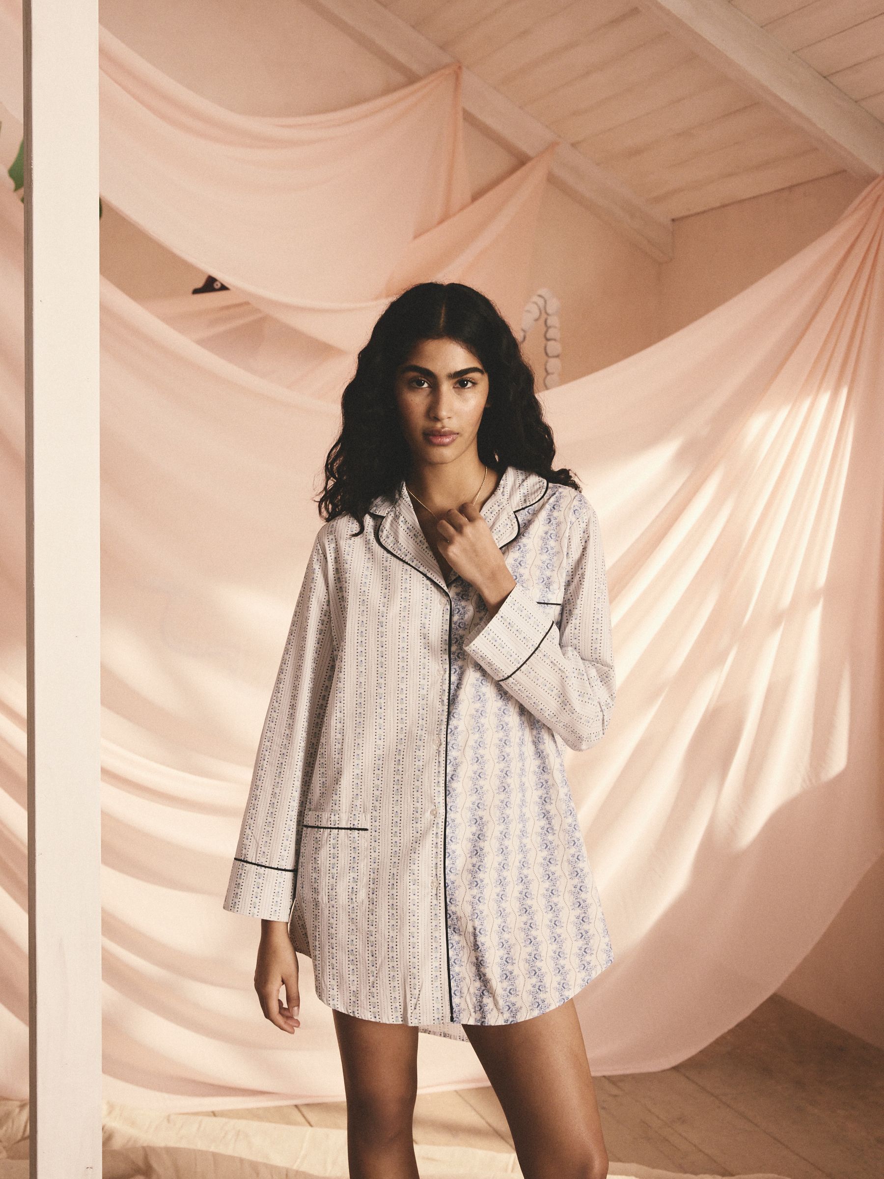 Buy Cath Kidston Blue Print Mix 100% Cotton Nightshirt Pyjamas from the ...