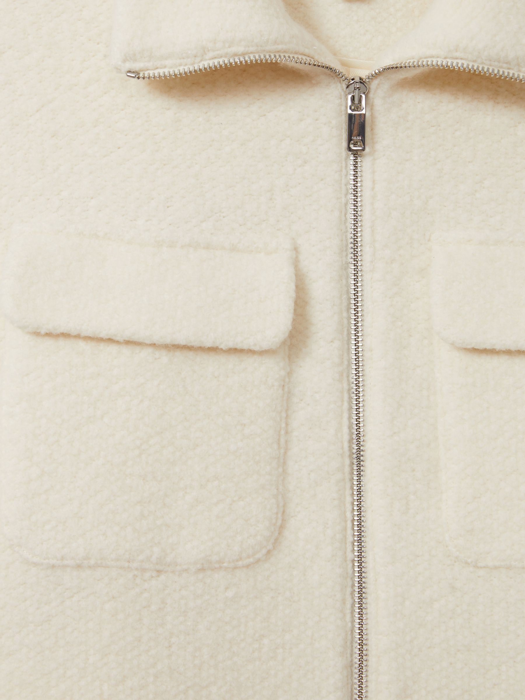 Buy LES 100 CIEL Cream Reiss | Les 100 Ciels Textured Wool Jacket from ...