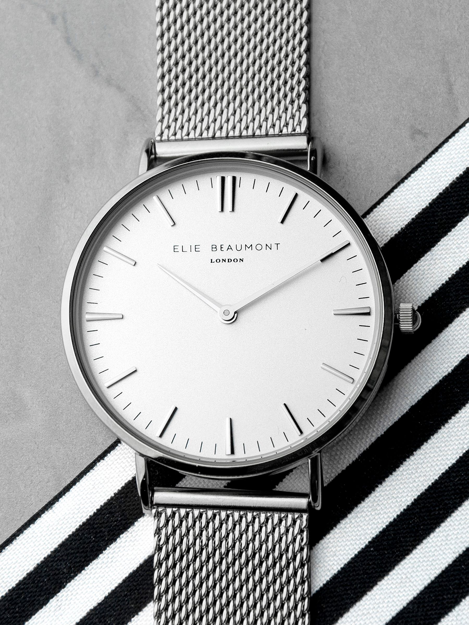 Buy Treat Republic Womens Silver Tone Personalised Metallic Mesh Watch ...