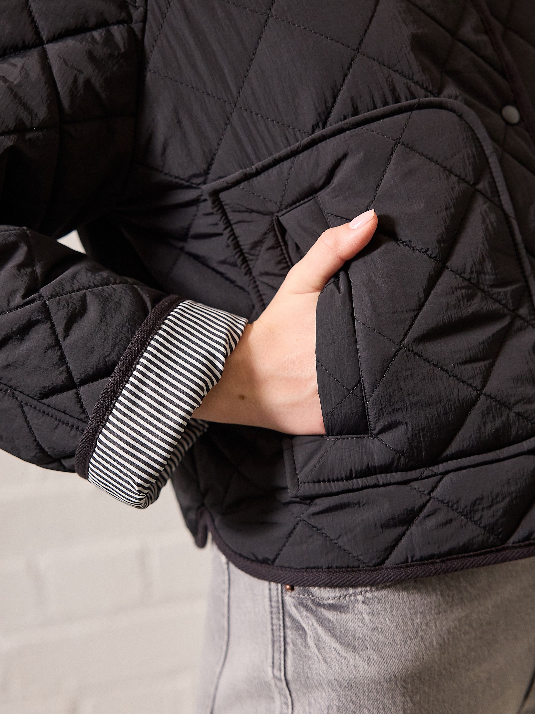 Buy Black Short Quilted Collared Jacket from the Next UK online shop