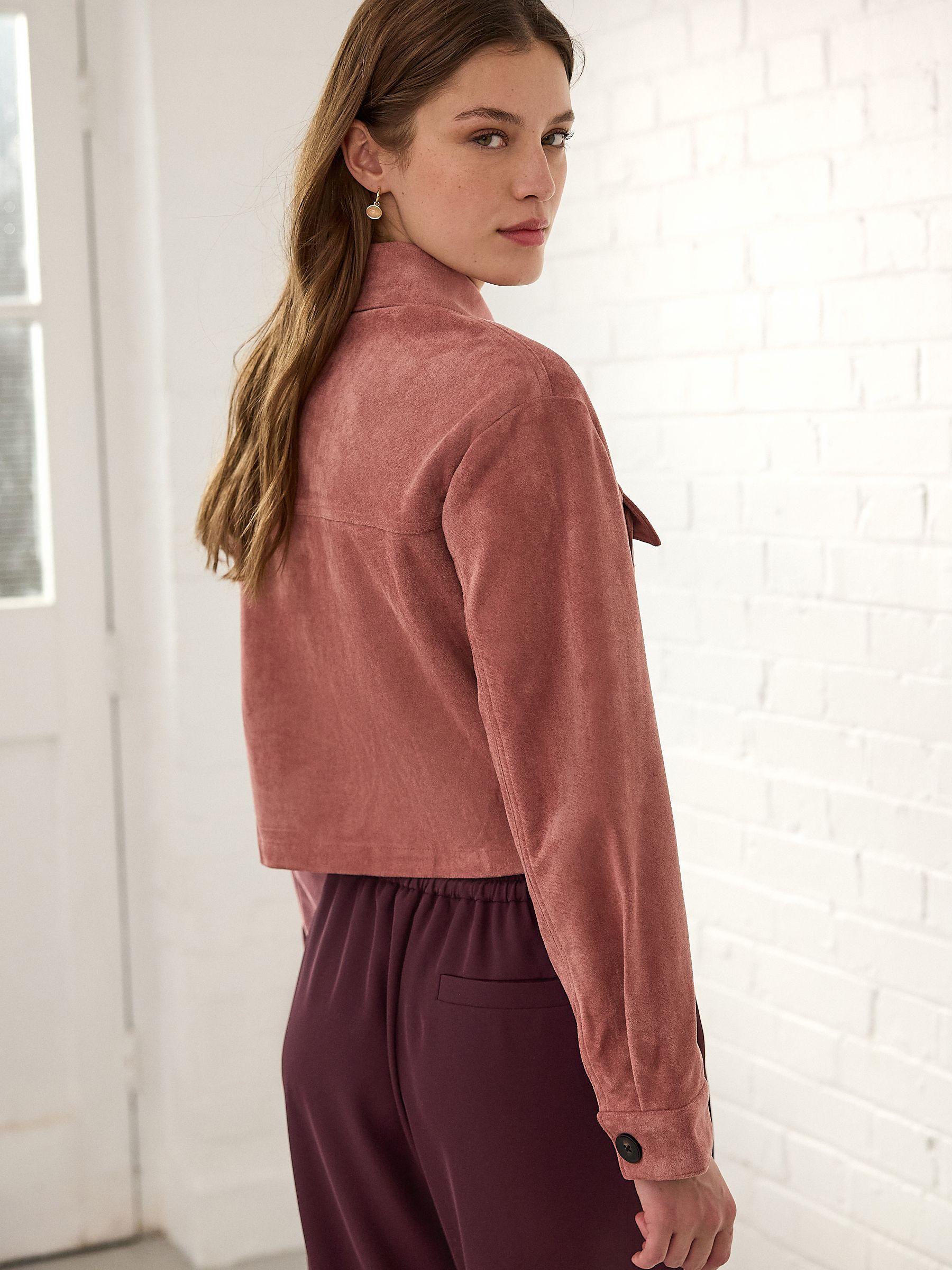Buy Pink Short Suedette Jacket from the Next UK online shop
