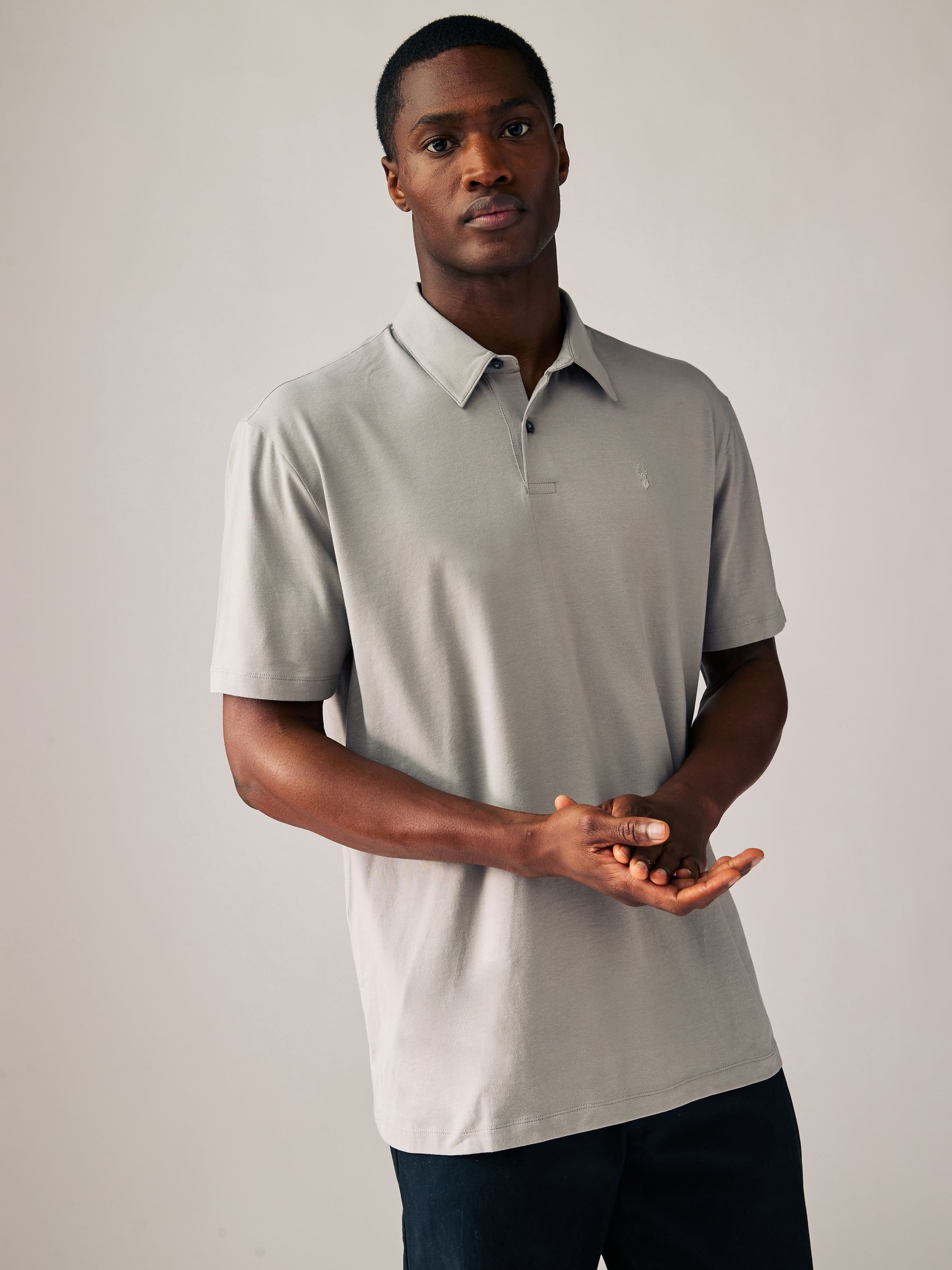 Buy Neutral/Monochrome Regular Fit Short Sleeve Jersey Polo Shirts 5 ...