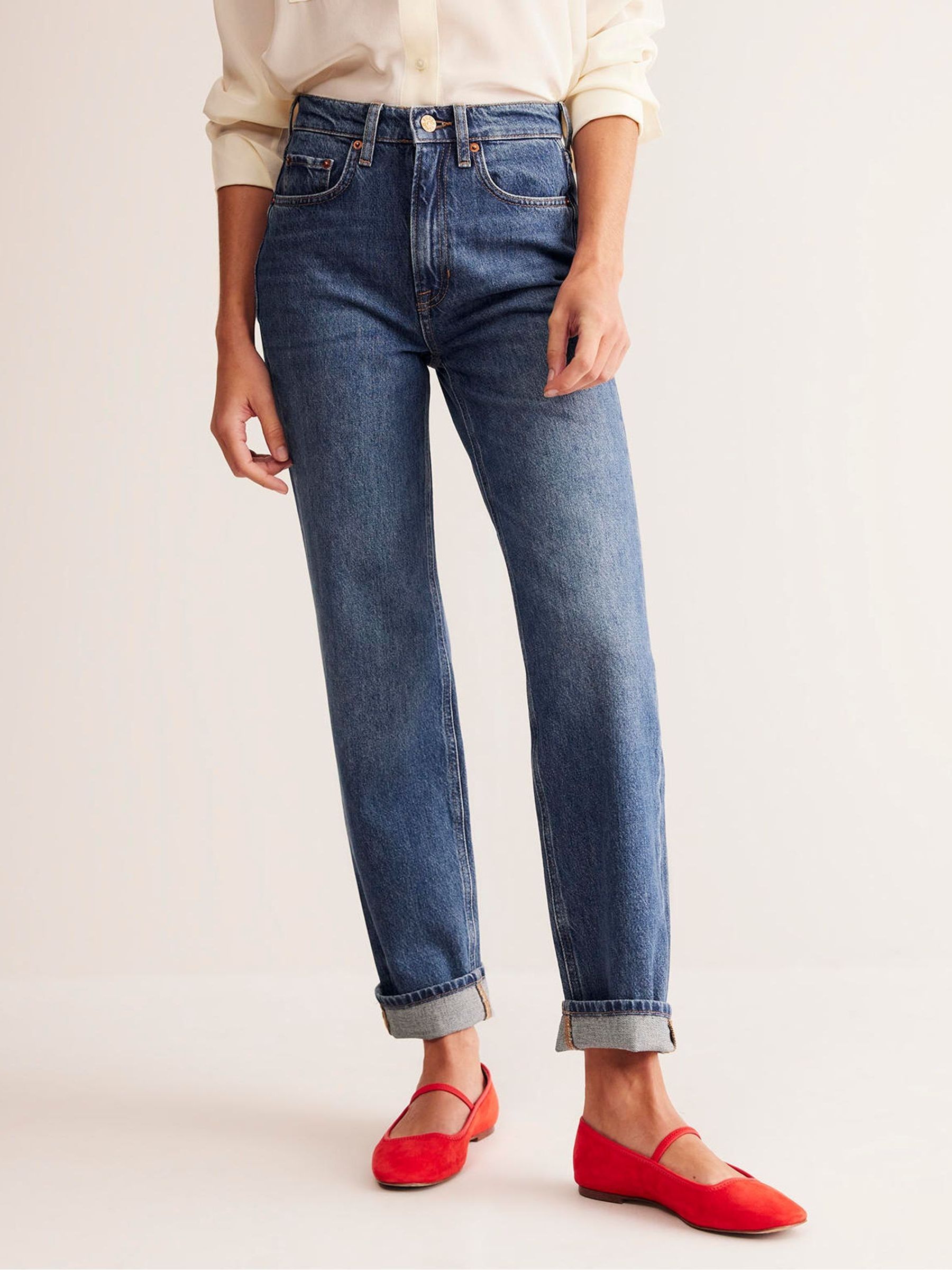 Buy Boden Blue 100% Cotton High Rise Straight Leg Jeans from Next Japan