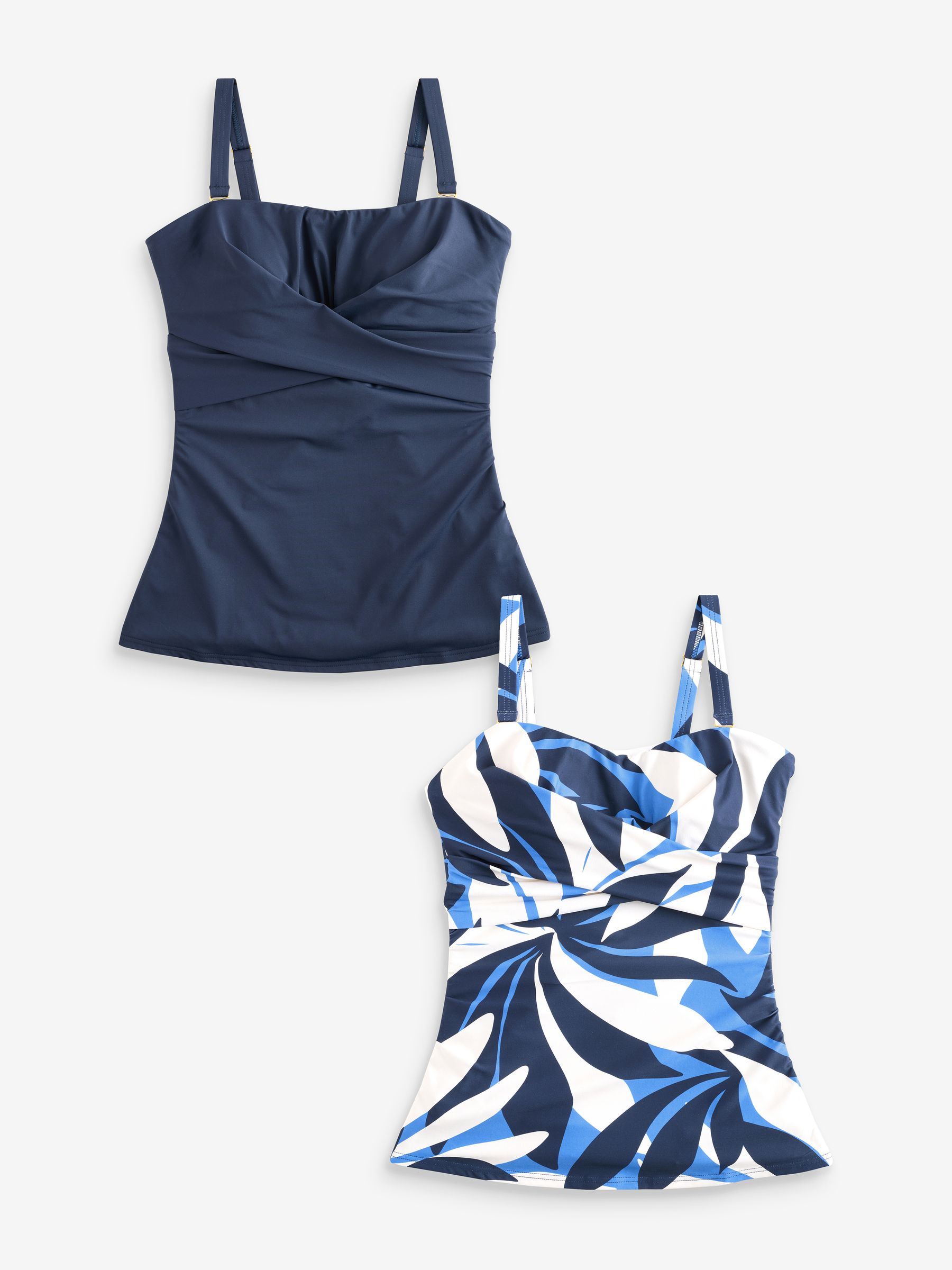 Buy Simply Be Blue Magisculpt Bandeau Tankini Tops 2 Pack from the Next ...