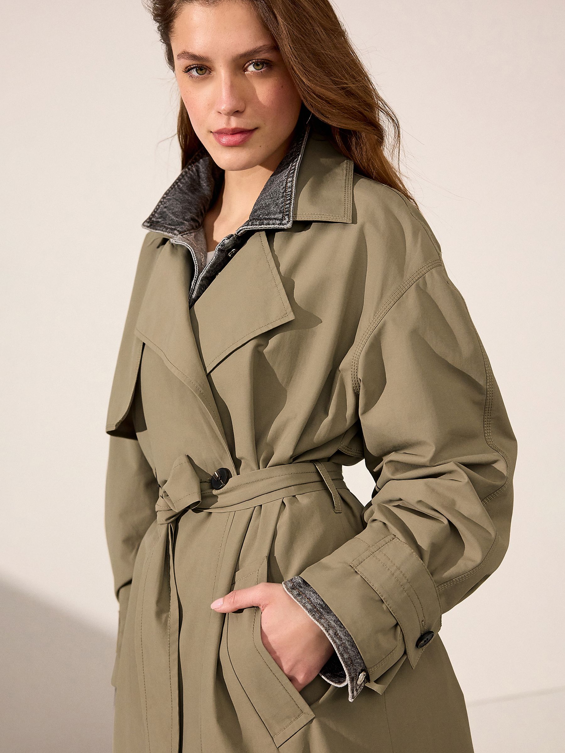 Buy Khaki Green Shower Resistant Trench Coat from the Next UK online shop