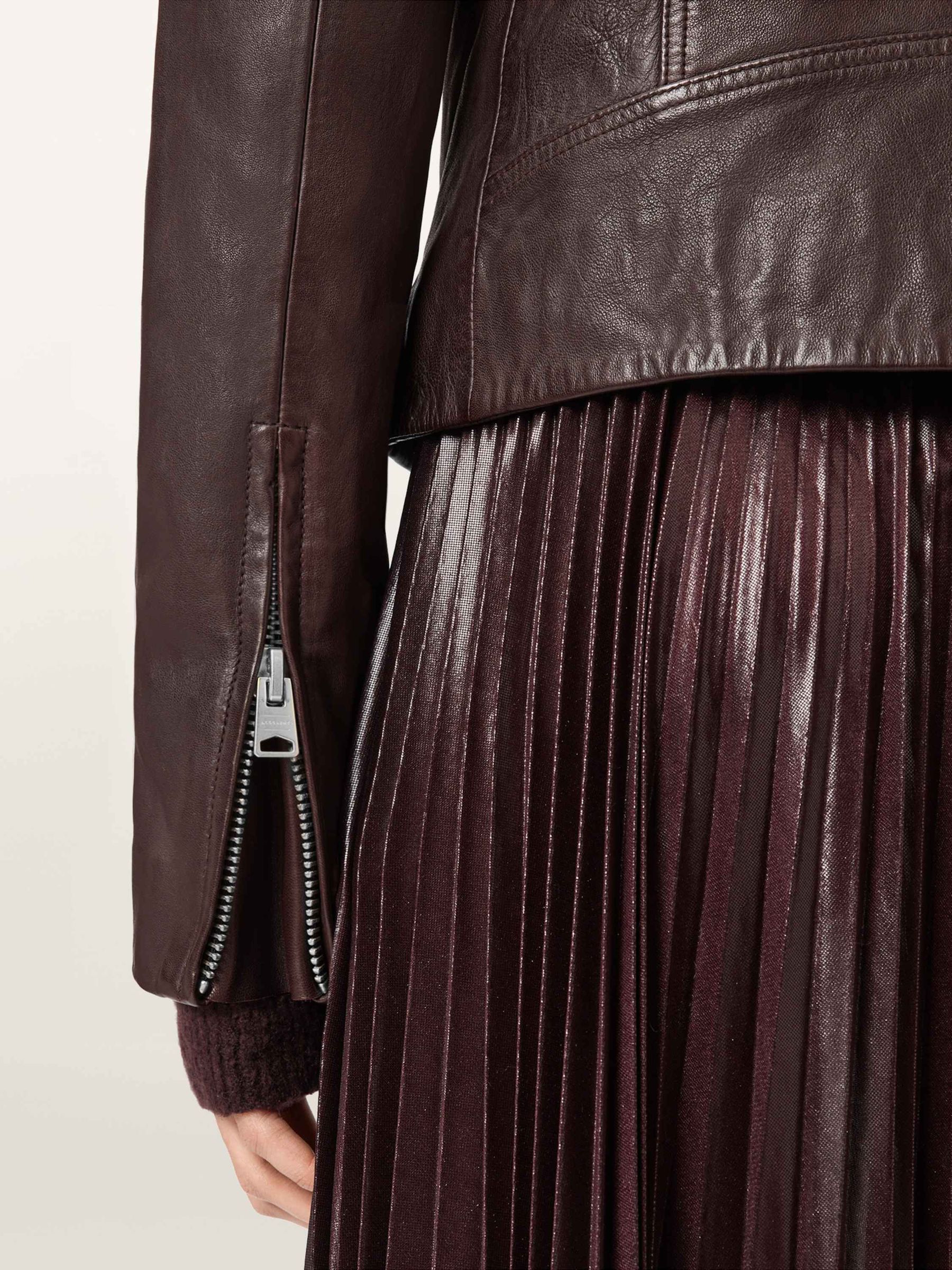 Buy AllSaints Red Slim Fit Dalby Leather Biker Jacket from the Next UK ...